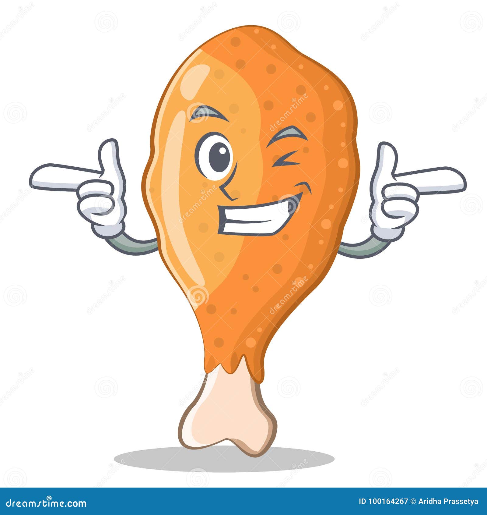 Wink Fried Chicken Character Cartoon Stock Vector - Illustration of ...