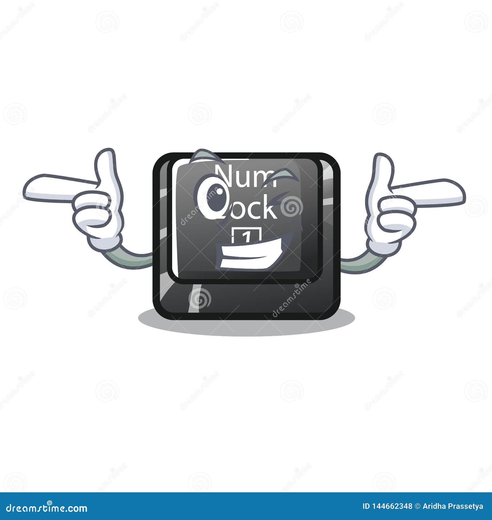 Wink Num Lock in the Cartoon Shape Stock Vector - Illustration of keys ...