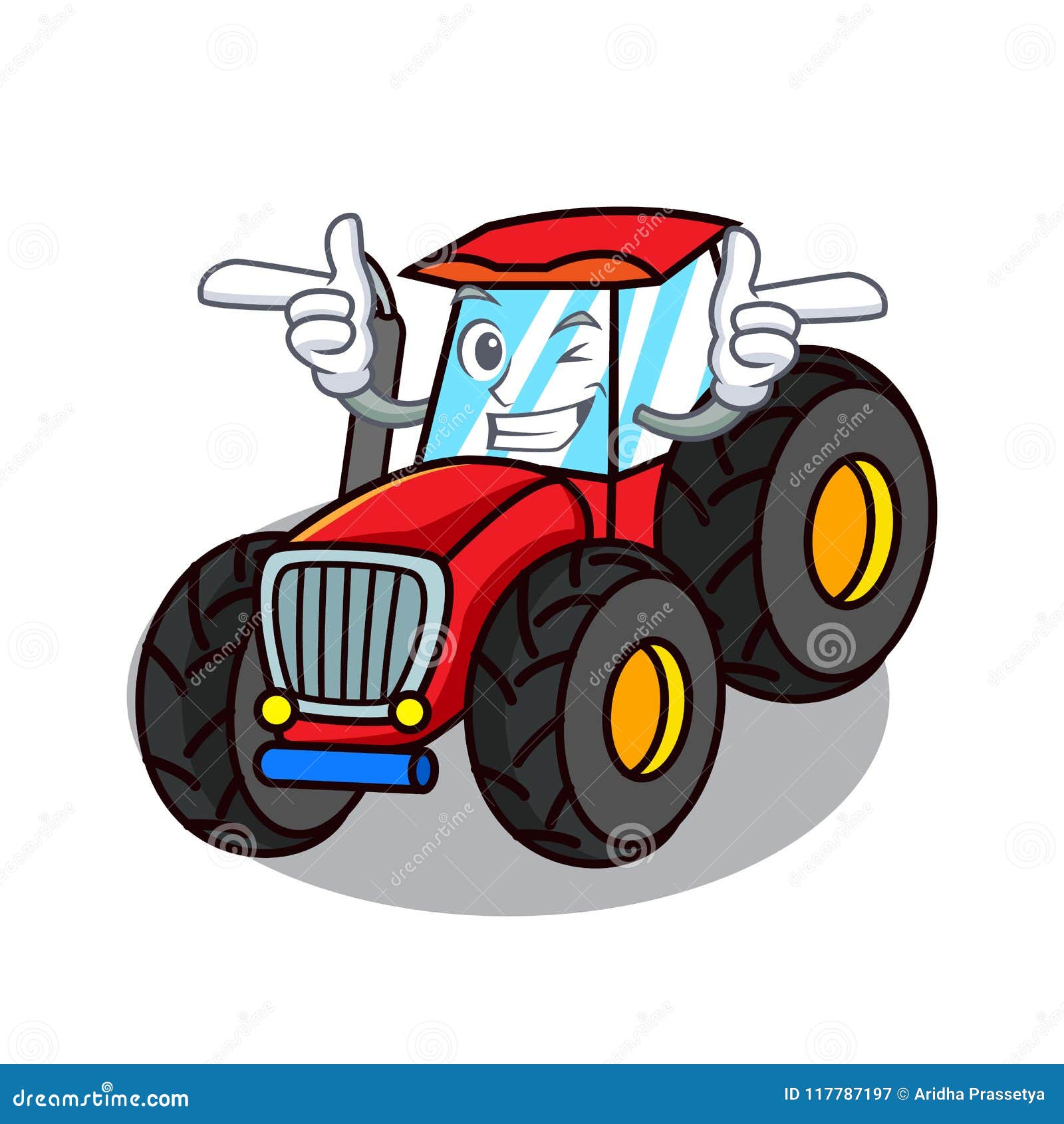Wink Tractor Character Cartoon Style Stock Vector - Illustration of ...