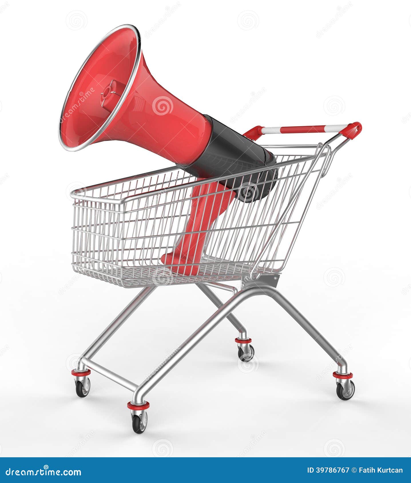 Winkelkar en megafoon stock illustratie. Illustration of lijst - 39786767