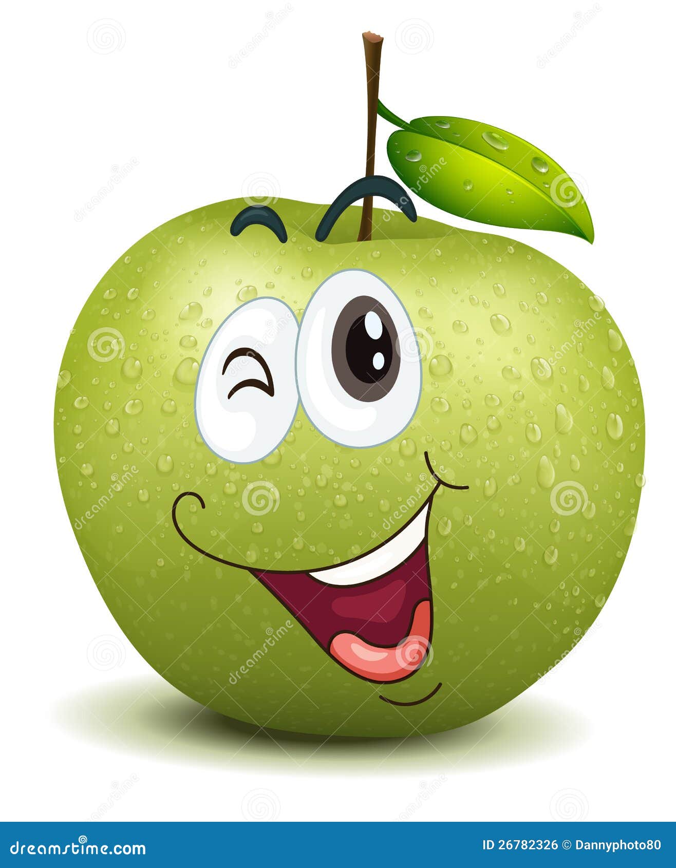 Winking apple smiley stock vector. Image of background - 26782326