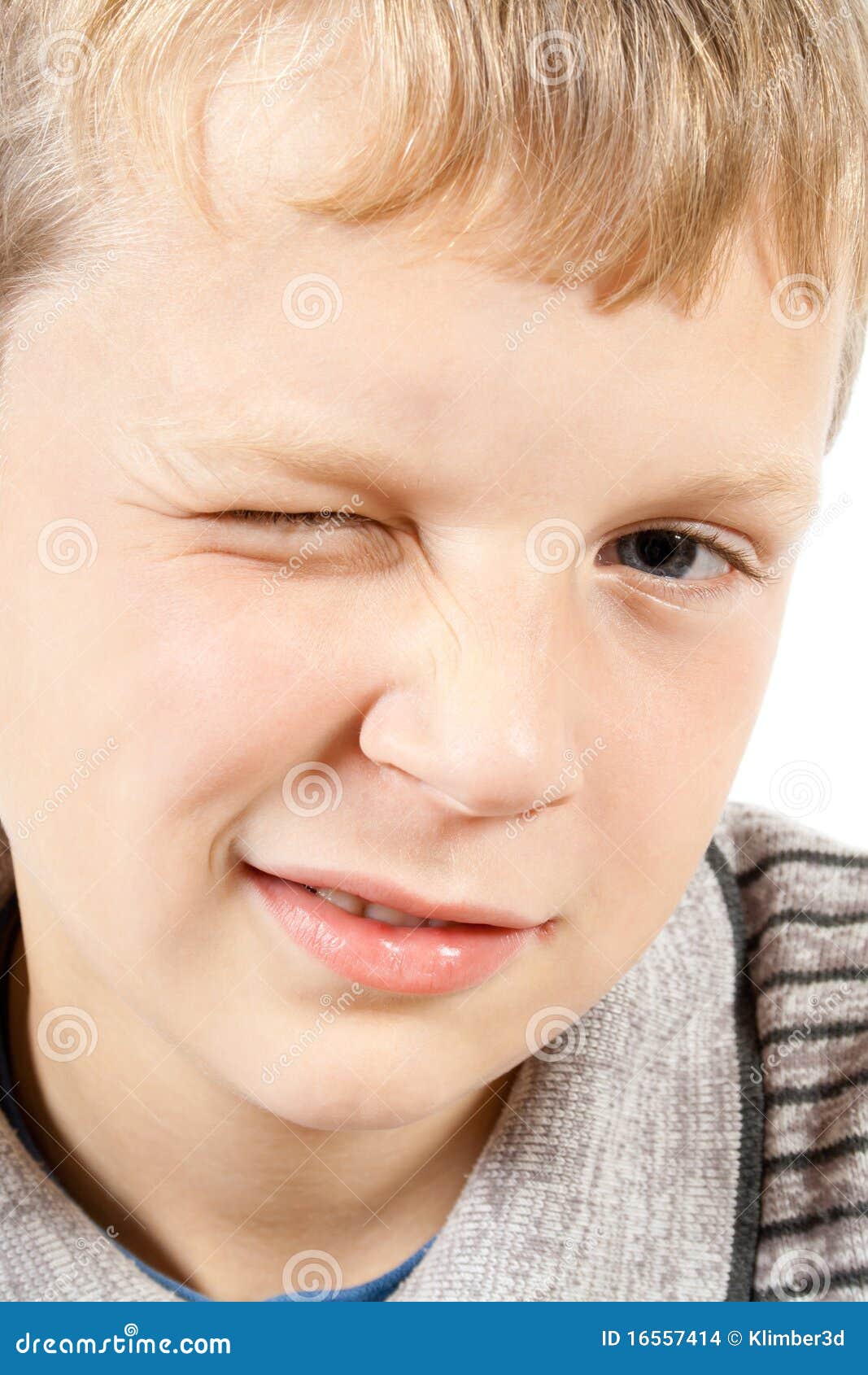 Winking boy stock photo. Image of little, hair, face - 16557414