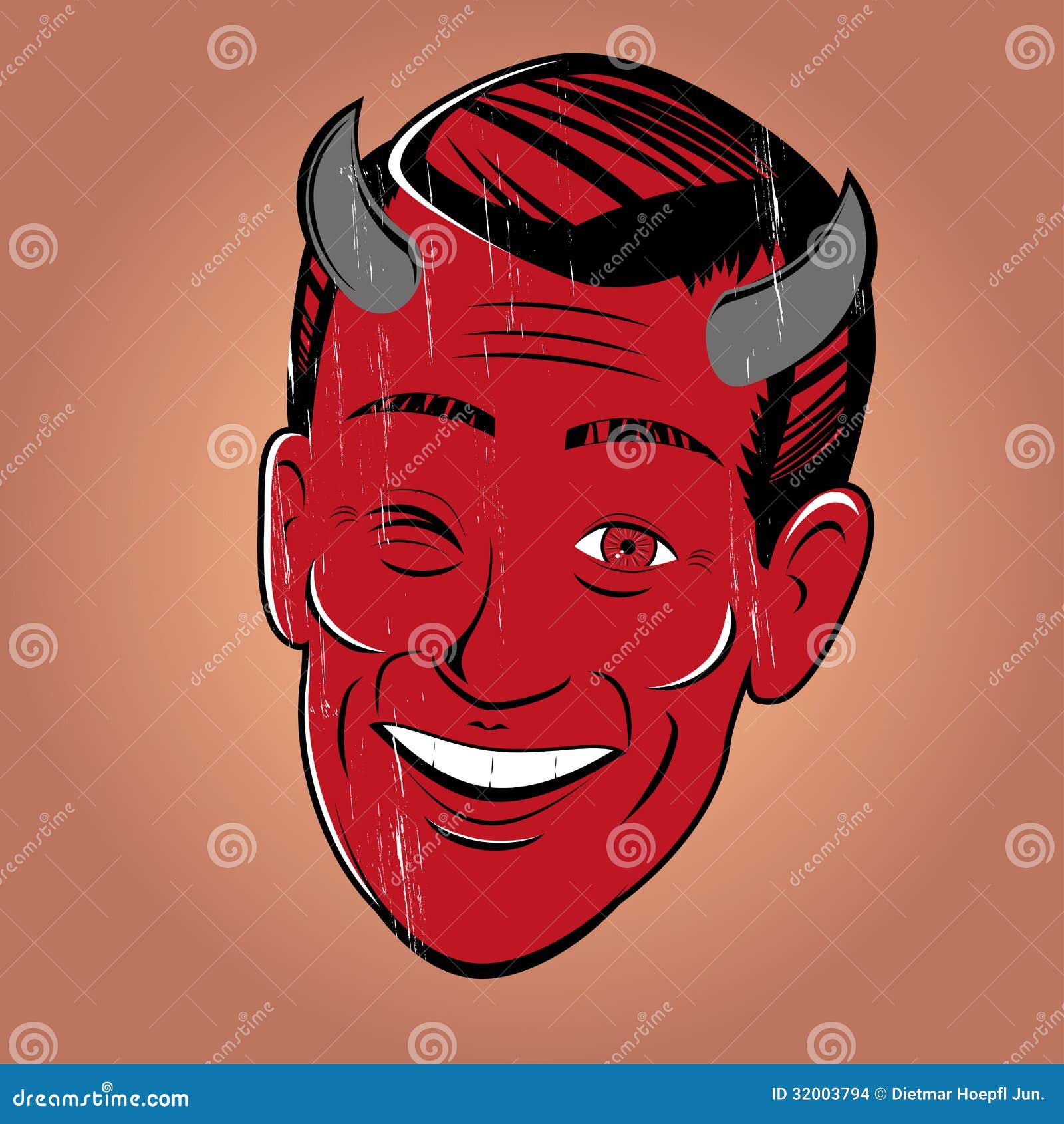 Cartoon Devil Emoticon With Trident Isolated On White Background ...