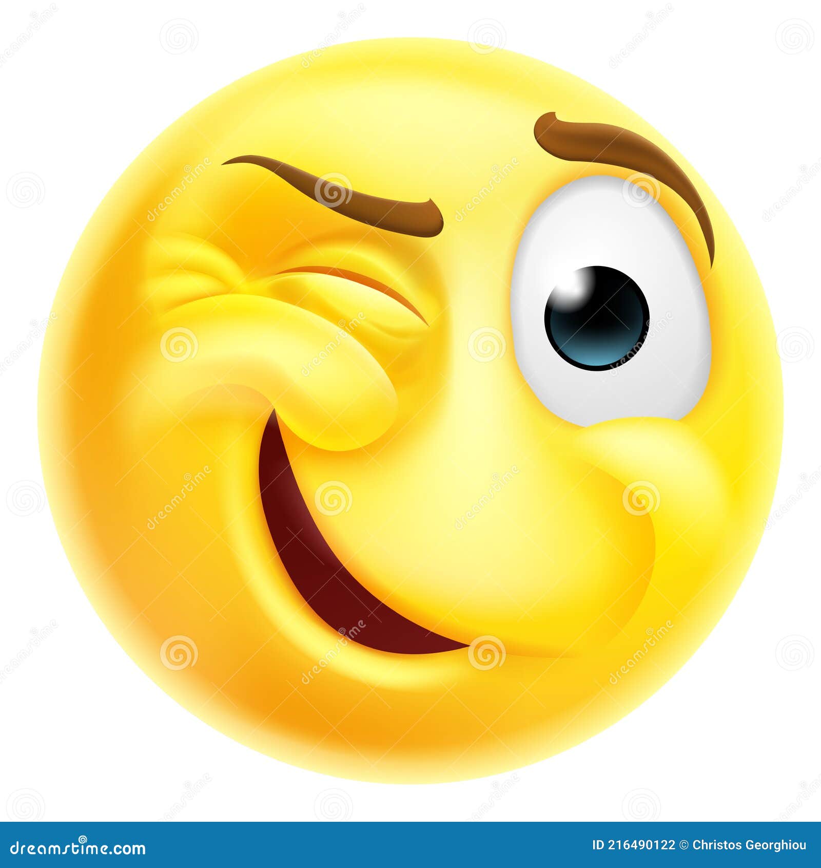 Winking Cheeky Emoticon Cartoon Face Vector Illustration ...