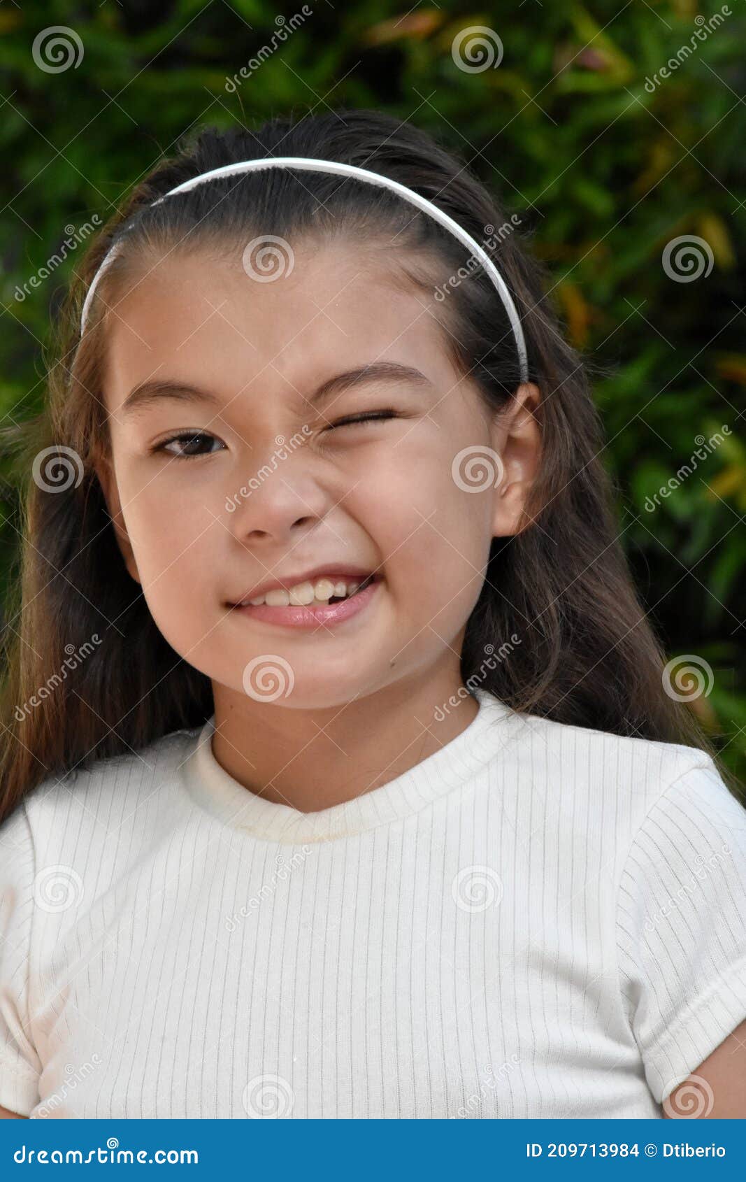 A Winking Cute Diverse Girl Closeup Stock Photo - Image of pleasant ...