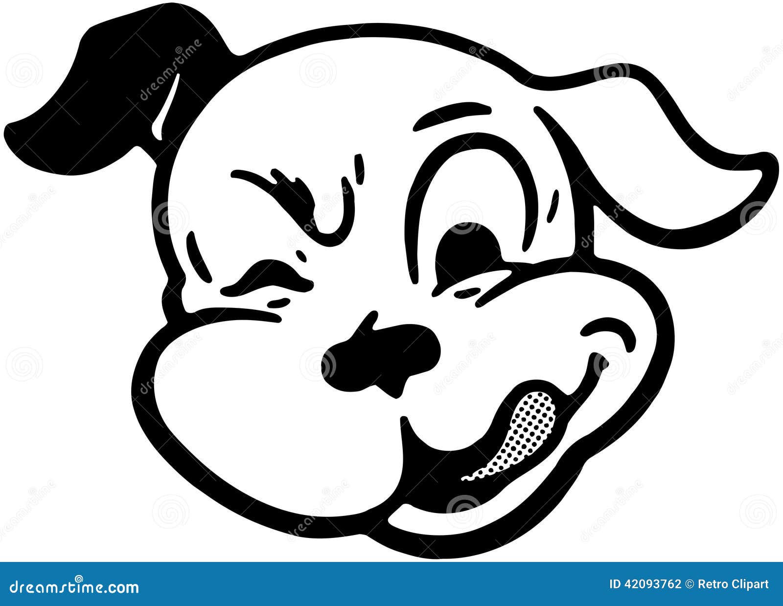 Winking Dog stock vector. Illustration of fifties, canines - 42093762