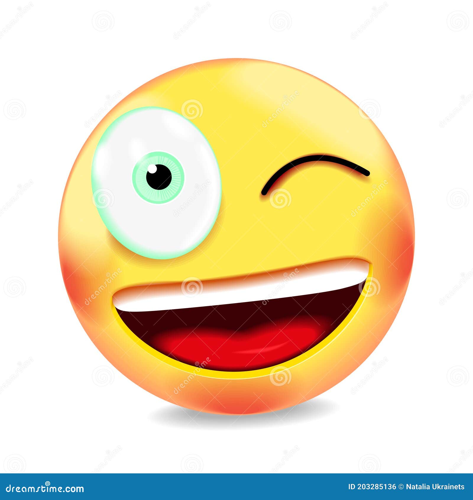 Winking Emoji Emoticon 3D Icon Cartoon Character Vector Illustration ...