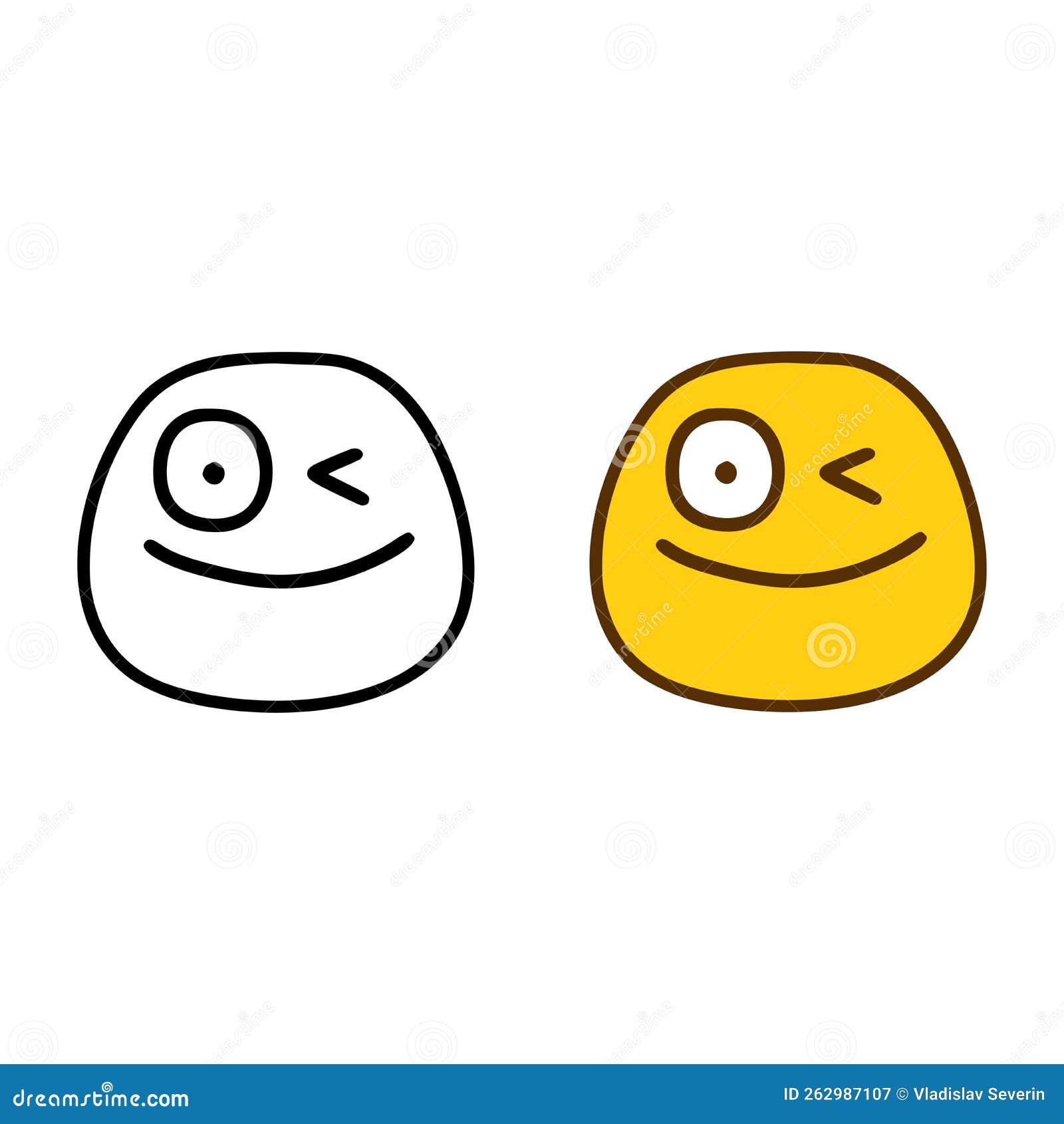 Winking Emoticon in Doodle Style Stock Illustration - Illustration of ...