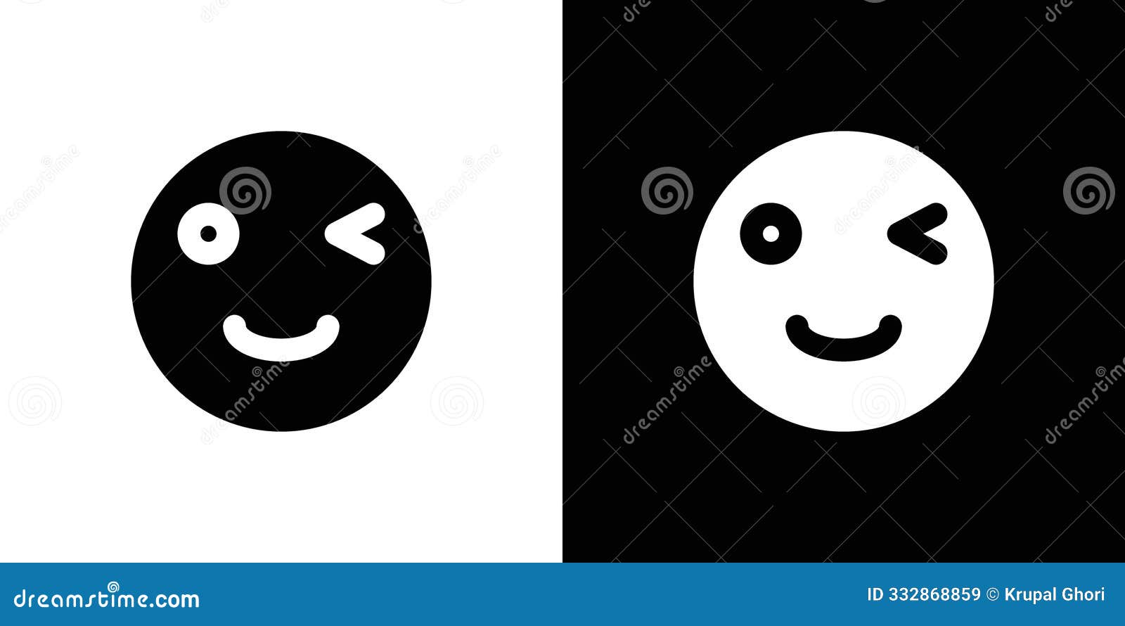 Winking Icon Girl, Woman. Smile Emoticons Isolated Color On White ...