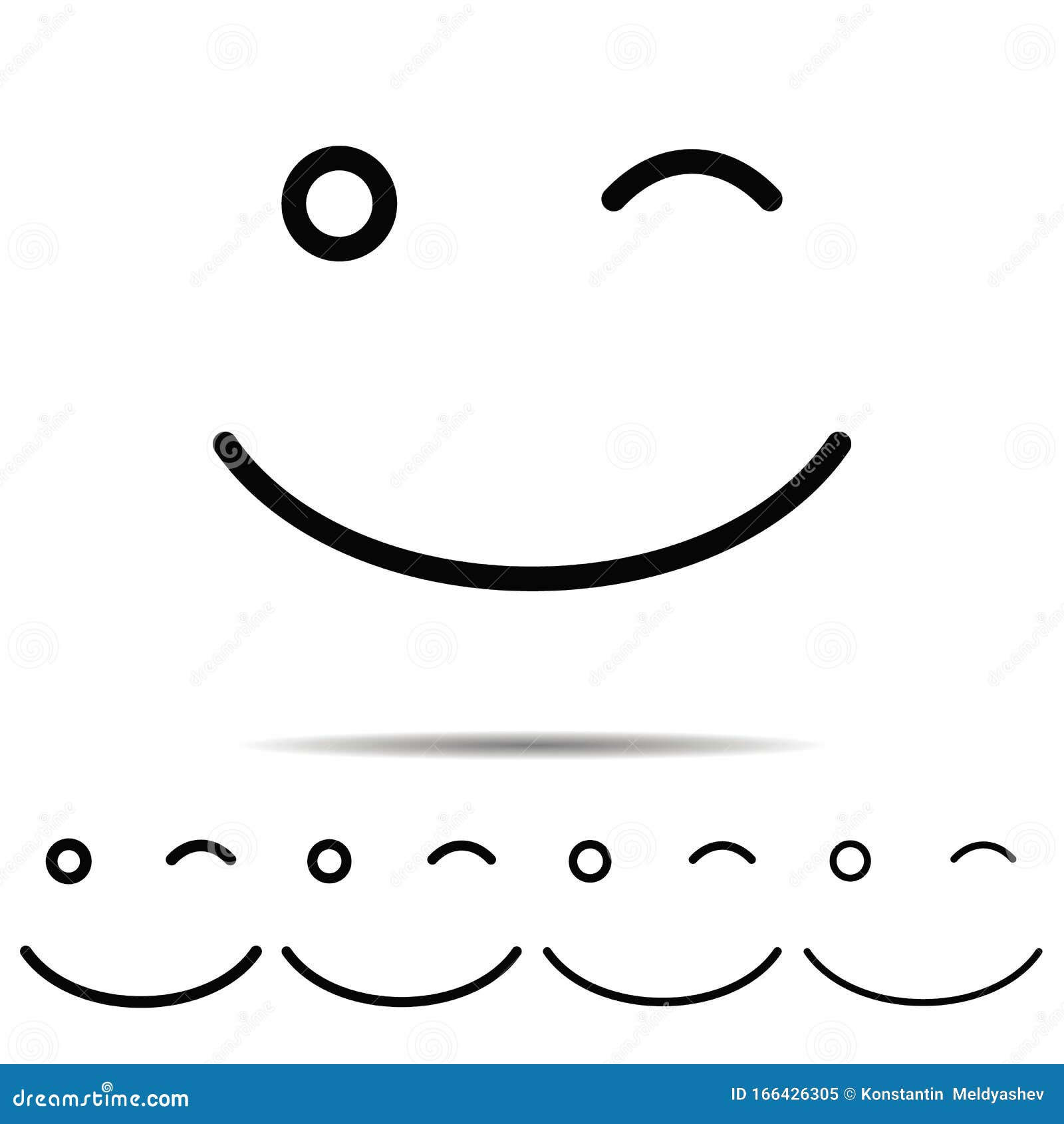 Winking, Face Different Shapes Icon. Simple Thin Line, Outline Vector ...