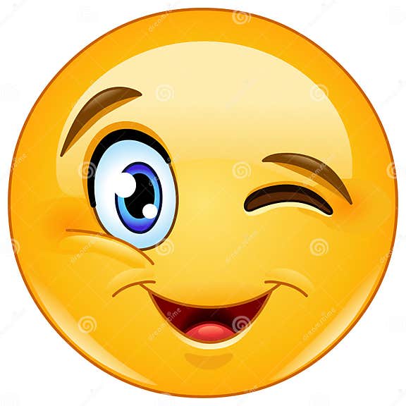 Winking face emoticon stock vector. Illustration of comic - 71847858