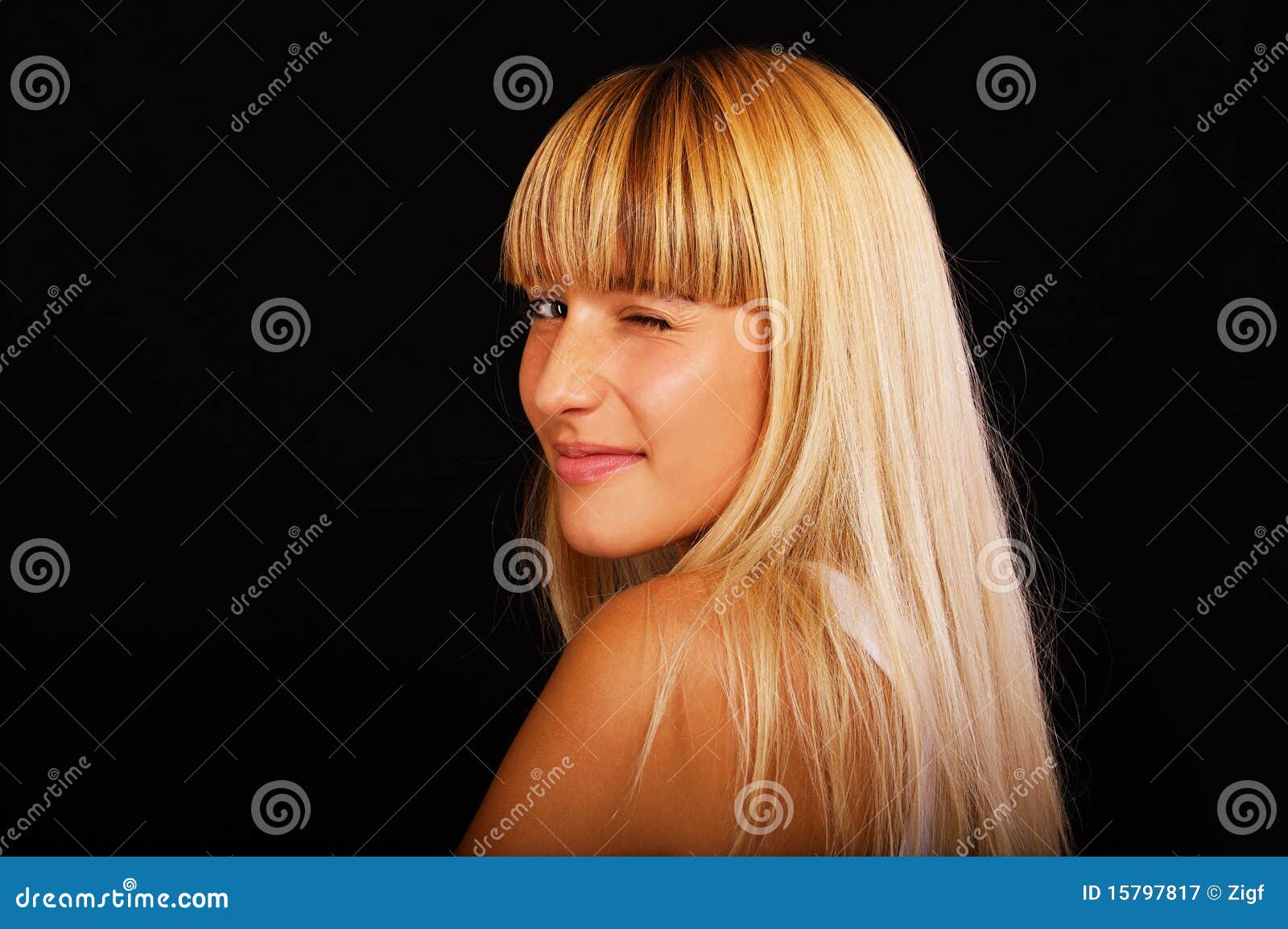 Winking girl stock image. Image of friendly, emotion - 15797817