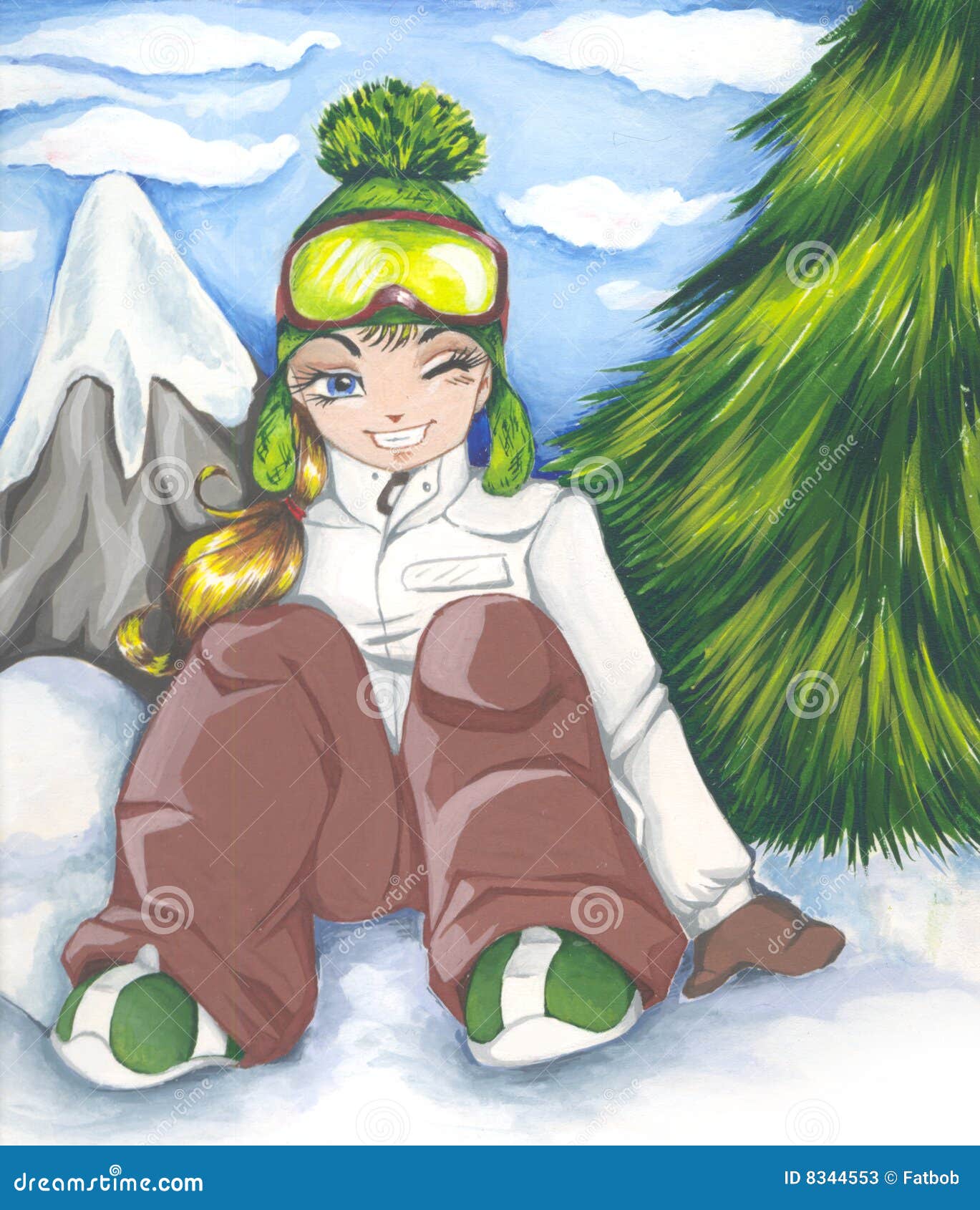 Winking Girl. Cartoon Comic Vector Illustration In Pop Art Retro Style ...