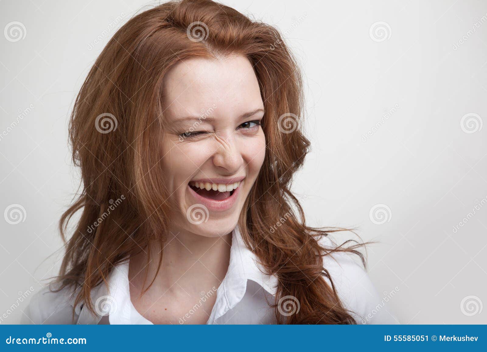 Winking. Girl Winking into the Camera Stock Image - Image of portrait ...