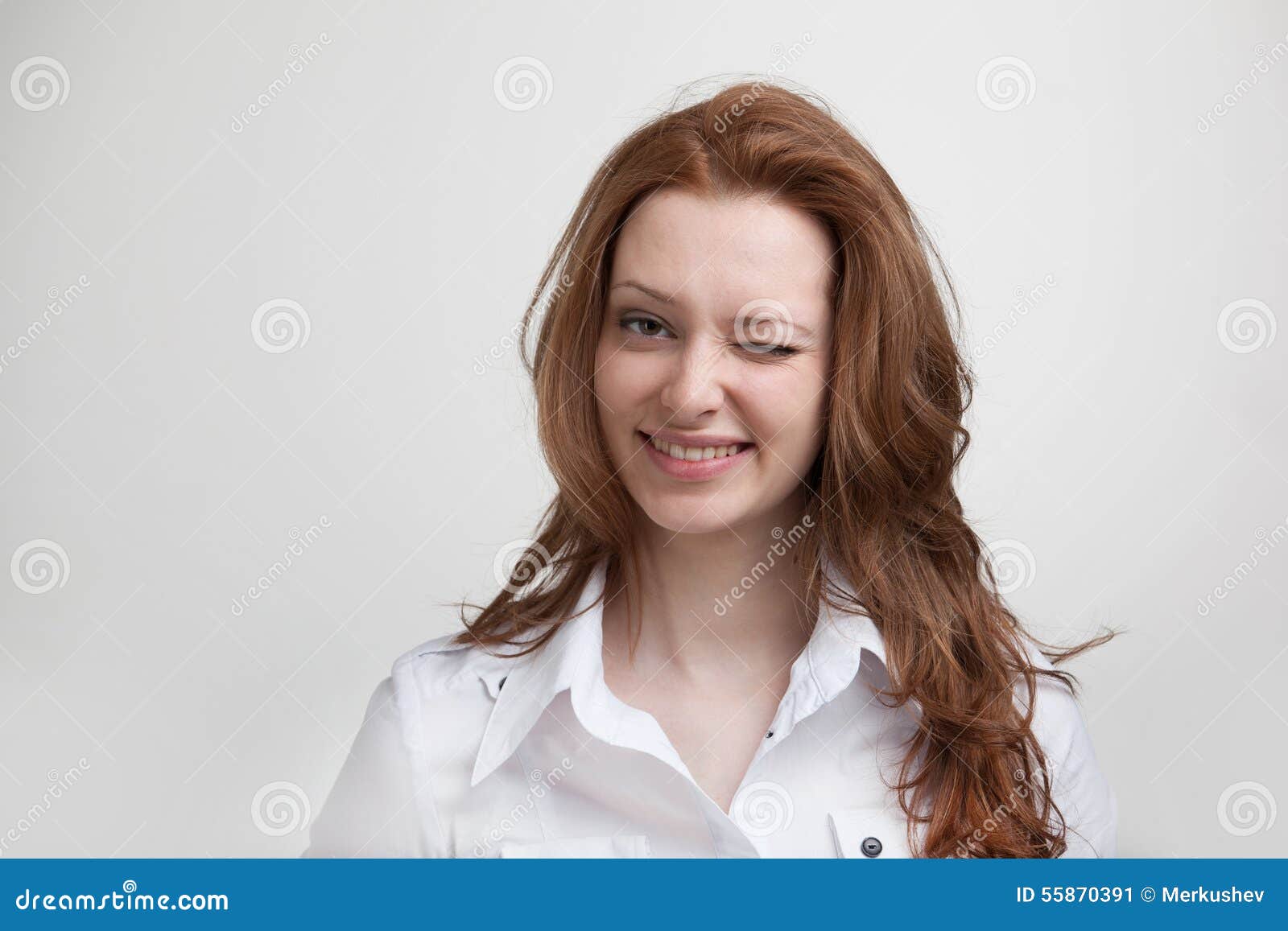 Winking. Girl Winking into the Camera Stock Image - Image of looking ...