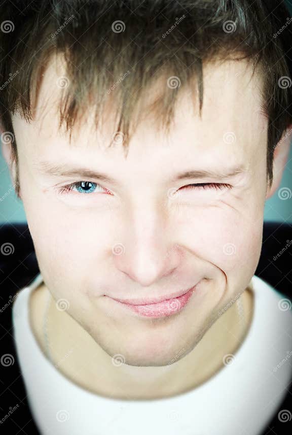 Winking guy stock photo. Image of casual, funny, laughing - 23077360