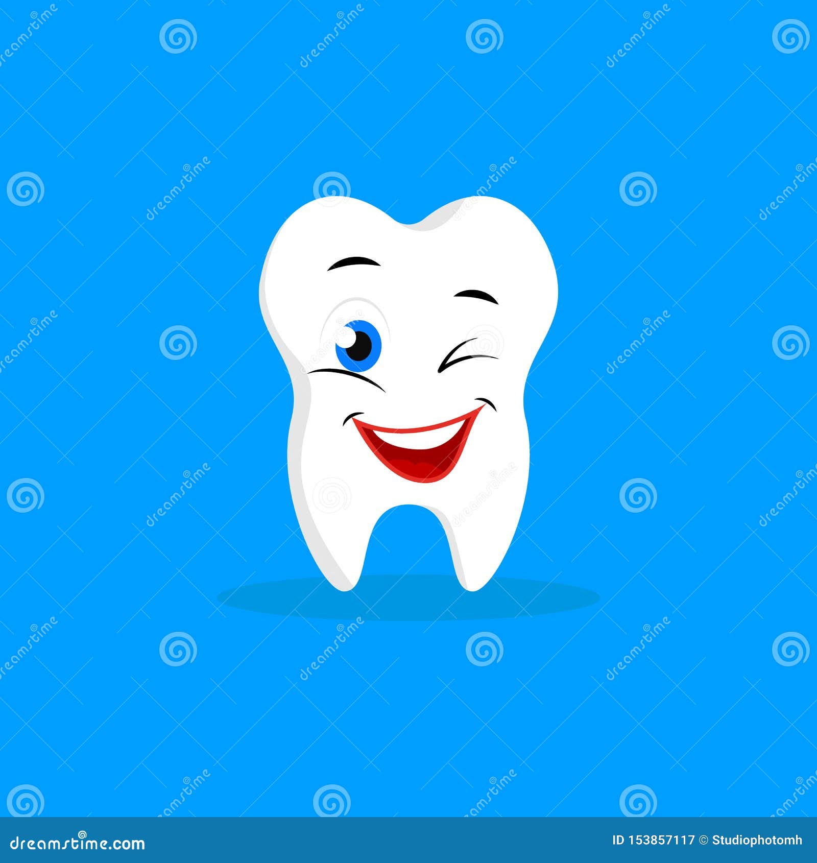 Winking Happy Smiling Tooth. Simple Vector Modern Design Illustration ...