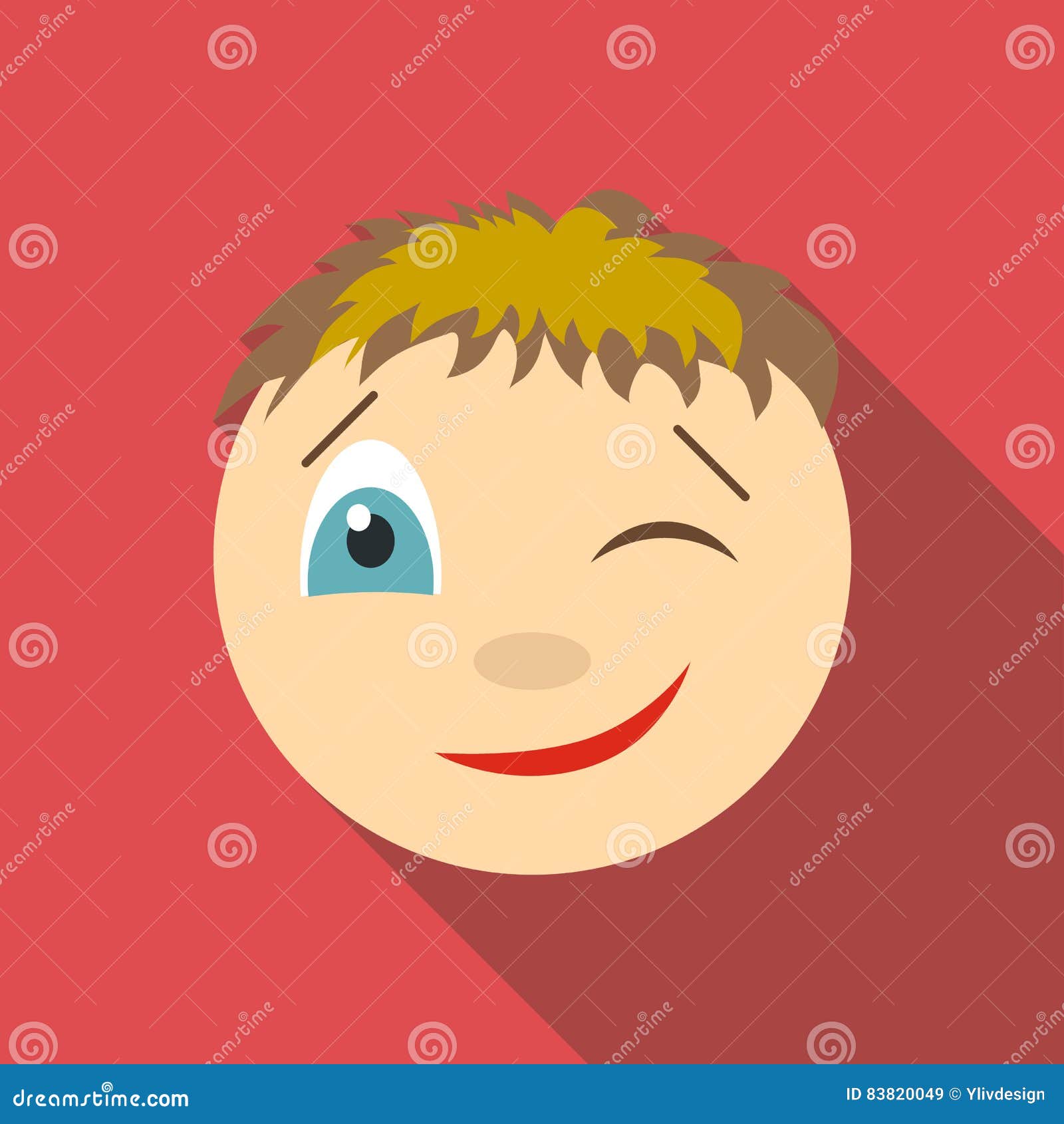 Winking Icon Girl Woman Smile Emoticons Isolated Gray On White