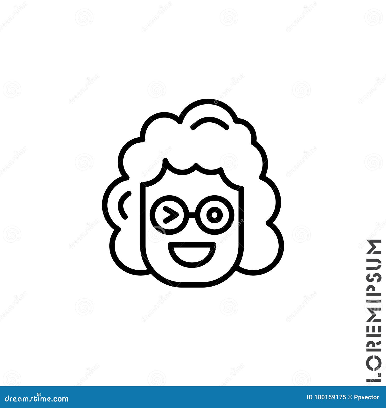Winking Line Icon Girl Woman Smiley Thin Line Smile Emoticons