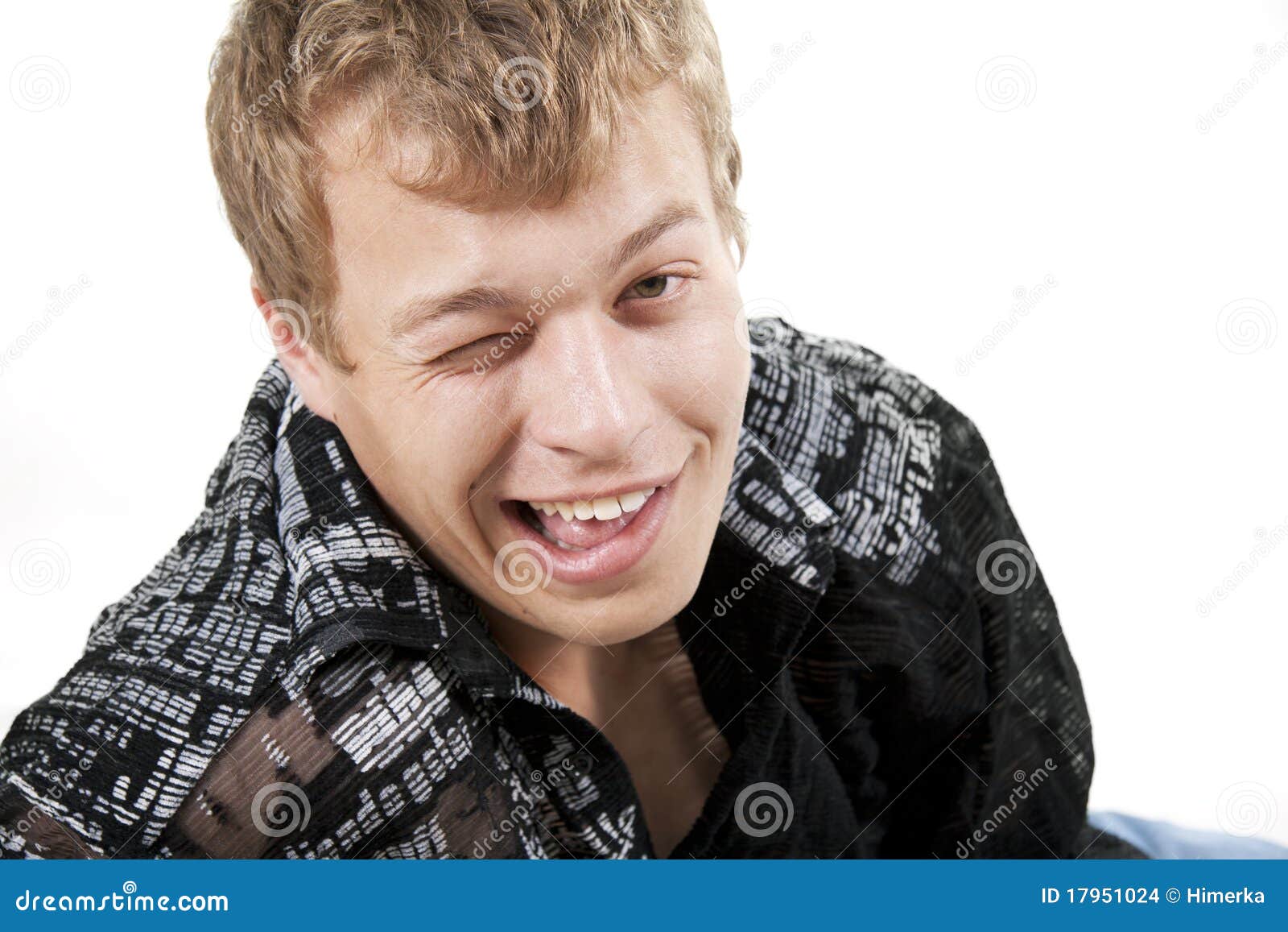 Winking man stock photo. Image of communication, smiling - 17951024