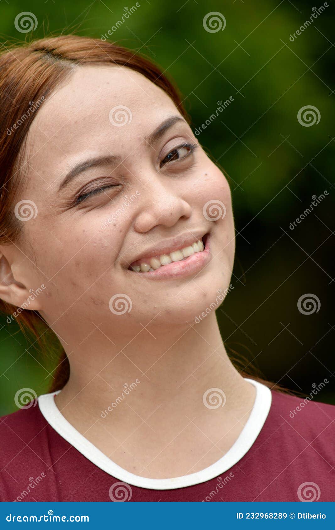 A Winking Pretty Minority Female Stock Image - Image of beautiful ...