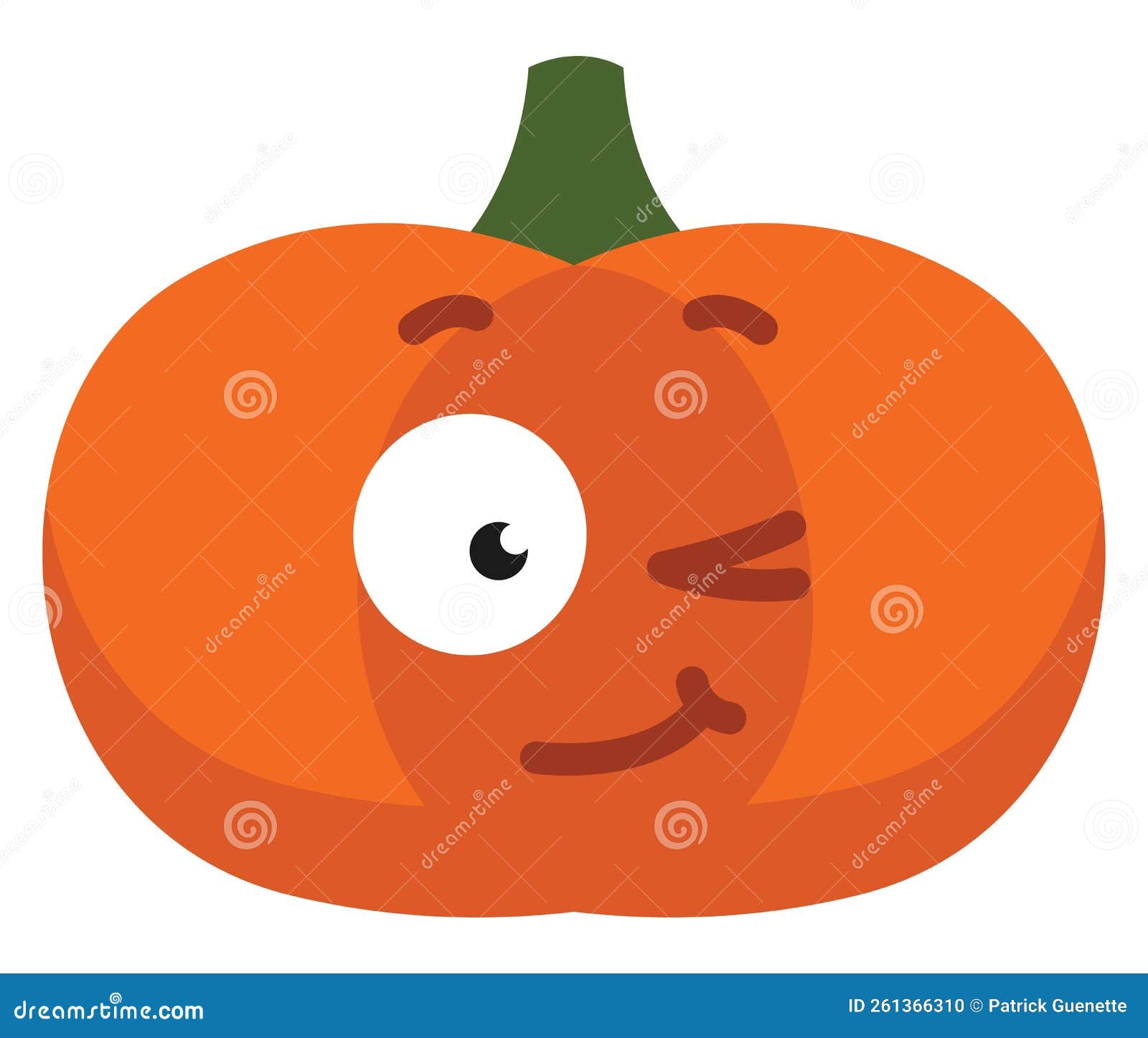 Winking pumpkin, icon stock vector. Illustration of background - 261366310