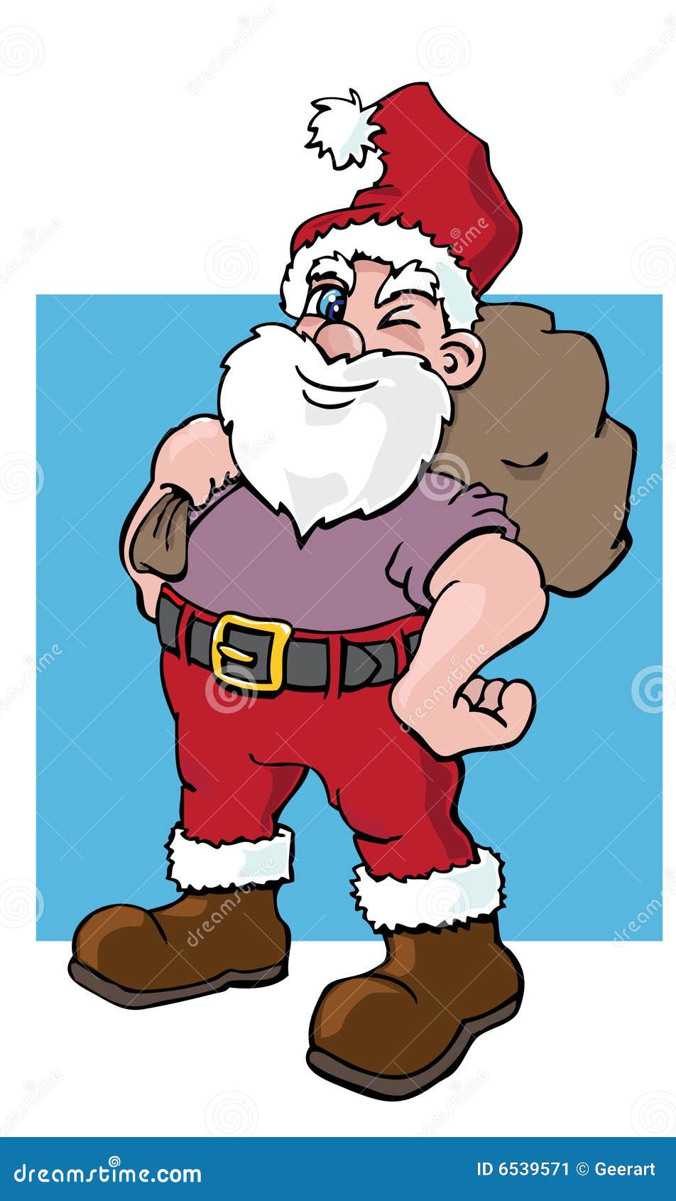 Winking Santa Claus Cartoon Character Face Portrait Royalty-Free Stock ...