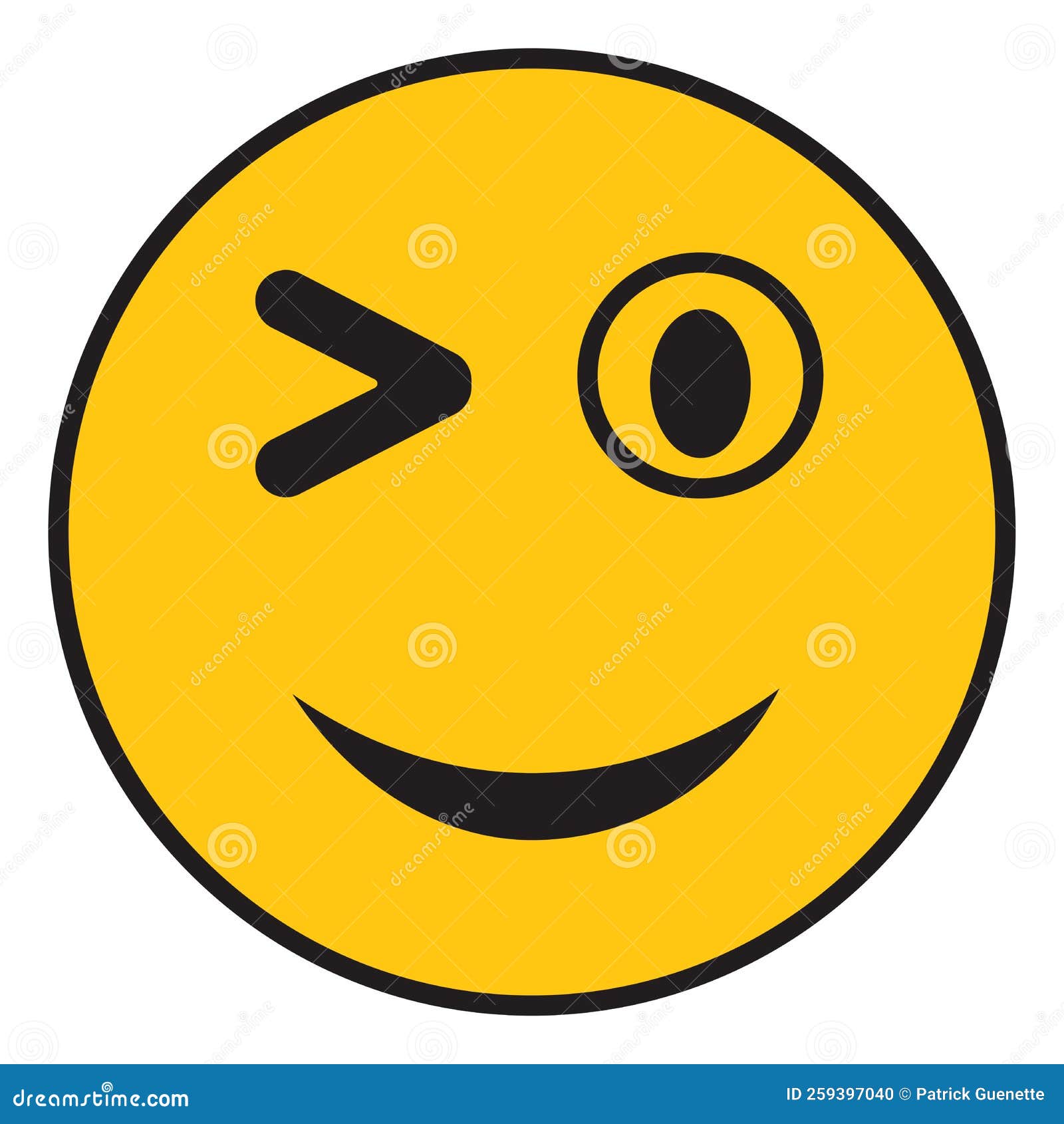 Winking smiley, icon stock vector. Illustration of cartoon - 259397040