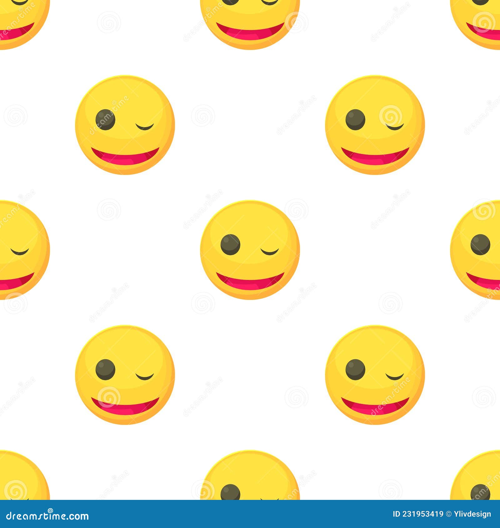 Winking Smiley Pattern Seamless Vector Stock Vector - Illustration of ...