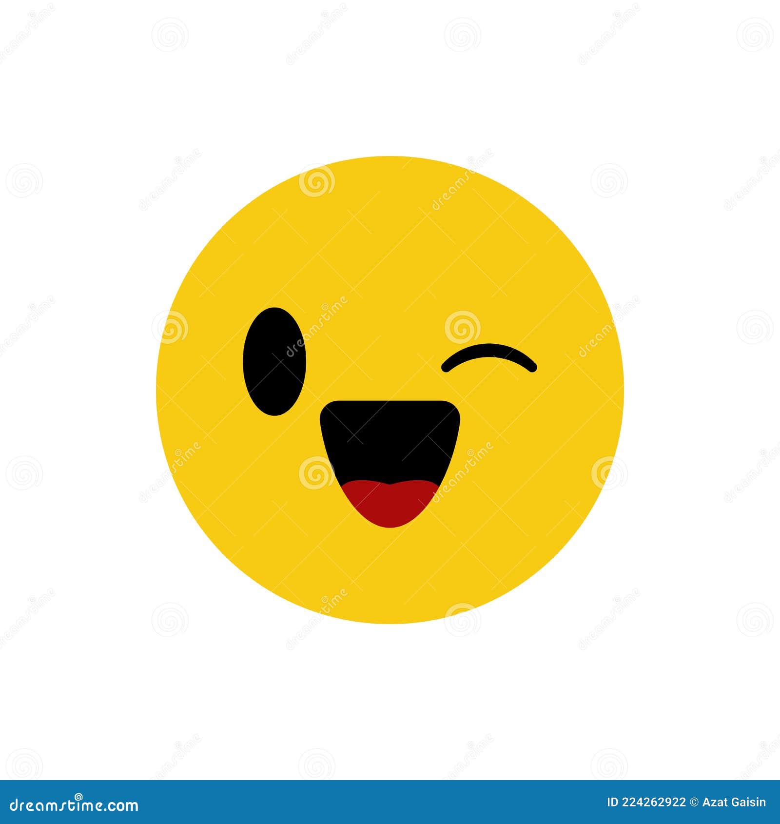 Winking and Smiling Emoticon Stock Vector - Illustration of isolated ...