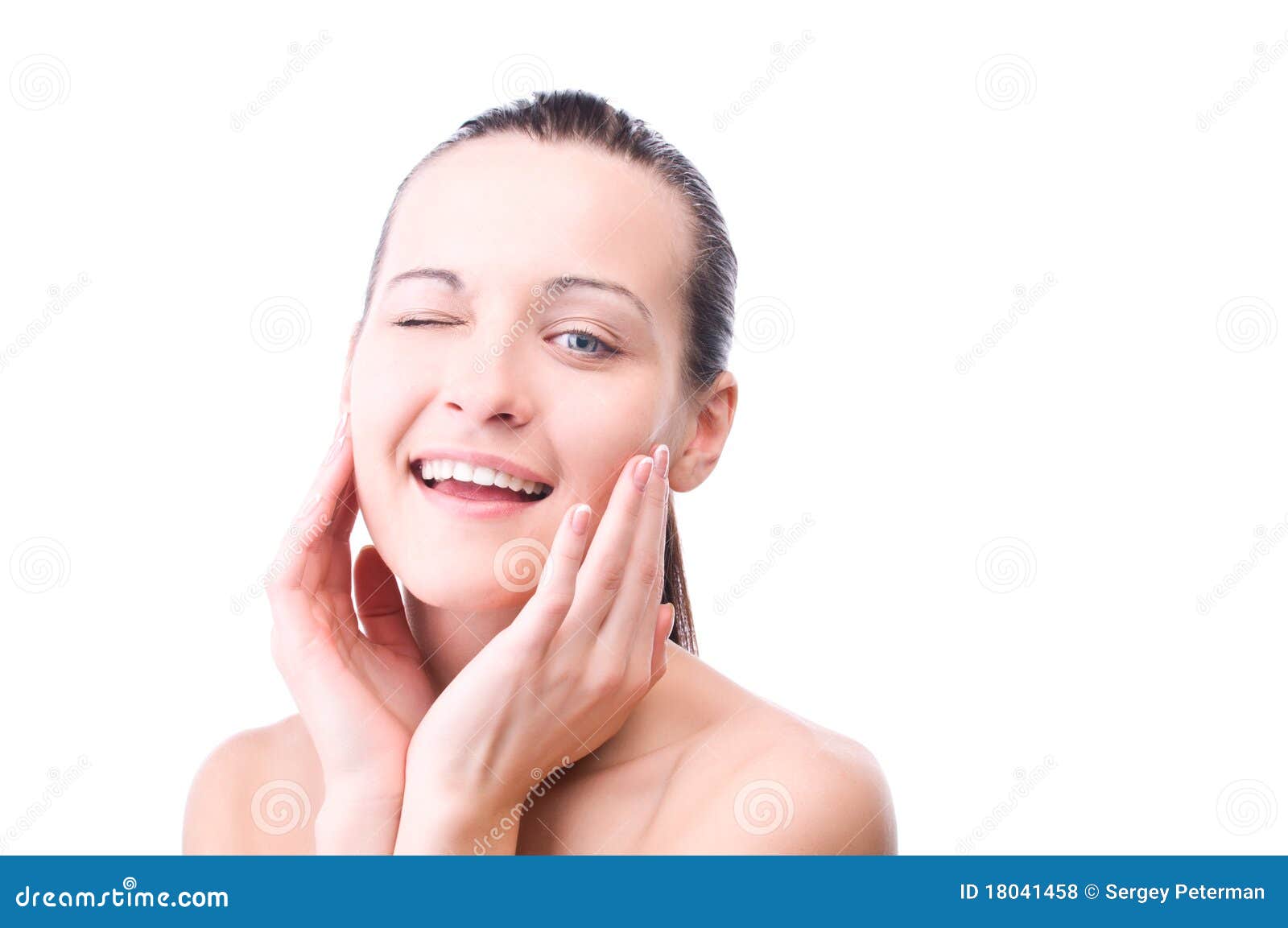 Winking woman stock photo. Image of healthy, fresh, people - 18041458