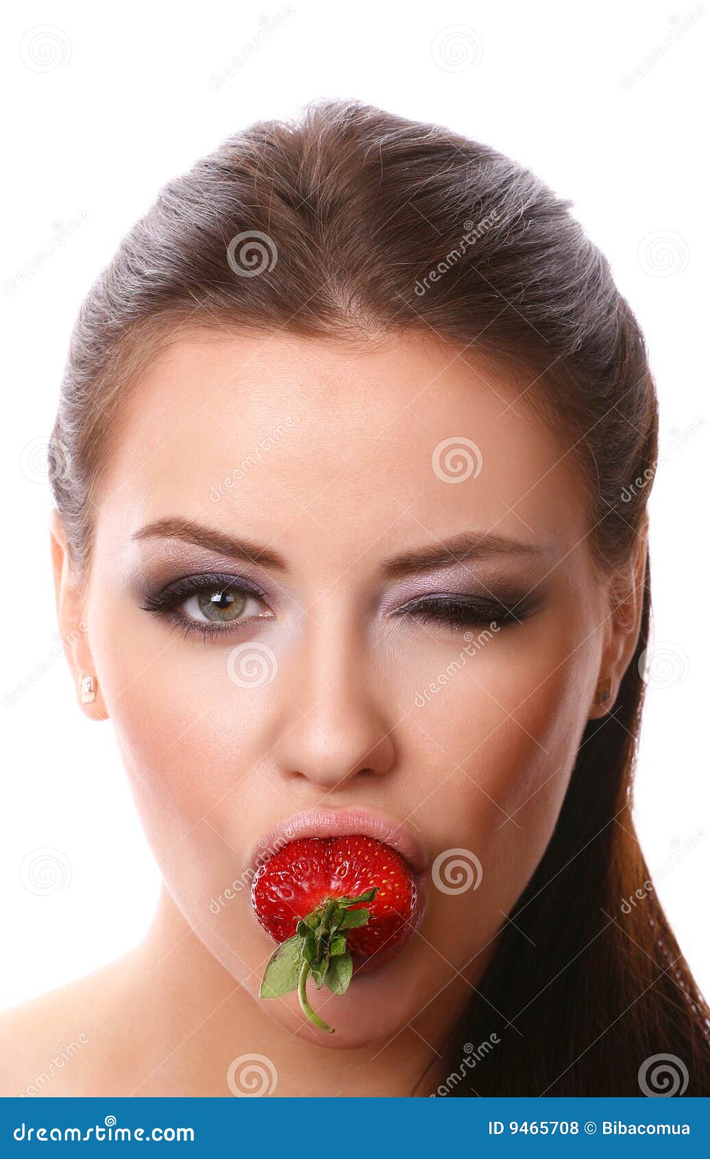 Winking woman stock photo. Image of holding, beauty, positive - 9465708