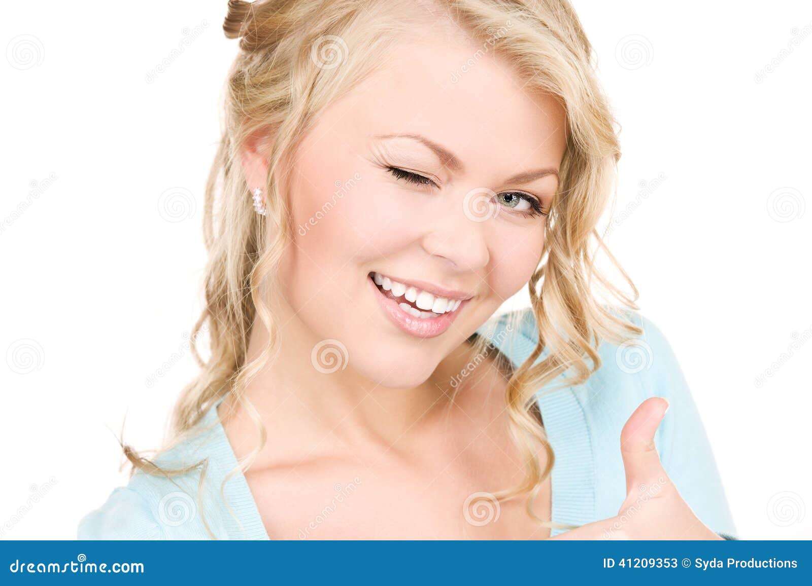 Winking woman stock image. Image of closeup, human, bright - 41209353