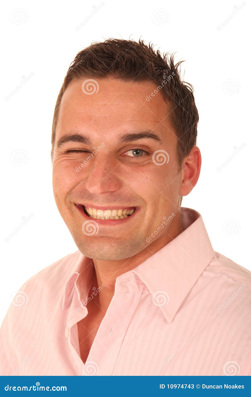 Winking Young Man stock image. Image of casual, happy - 10974743