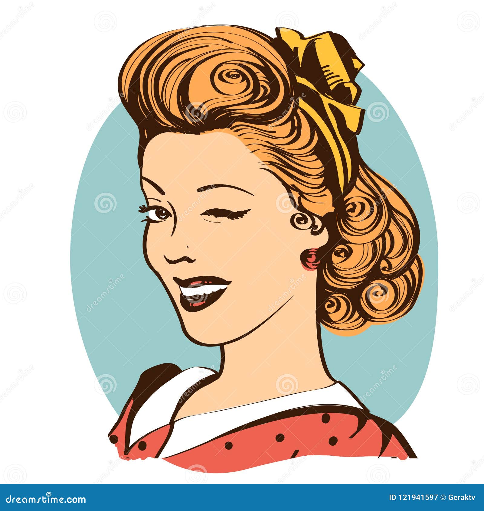 Winking Young Woman Stock Illustrations 576 Winking Young Woman Stock