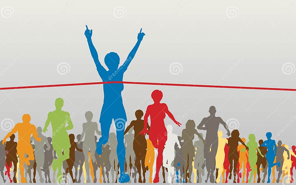 Winner stock vector. Illustration of crowd, colorful - 17189774