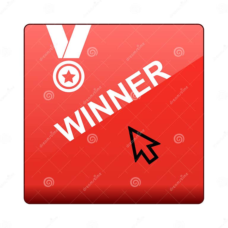 Winner button stock vector. Illustration of commerce - 176071580