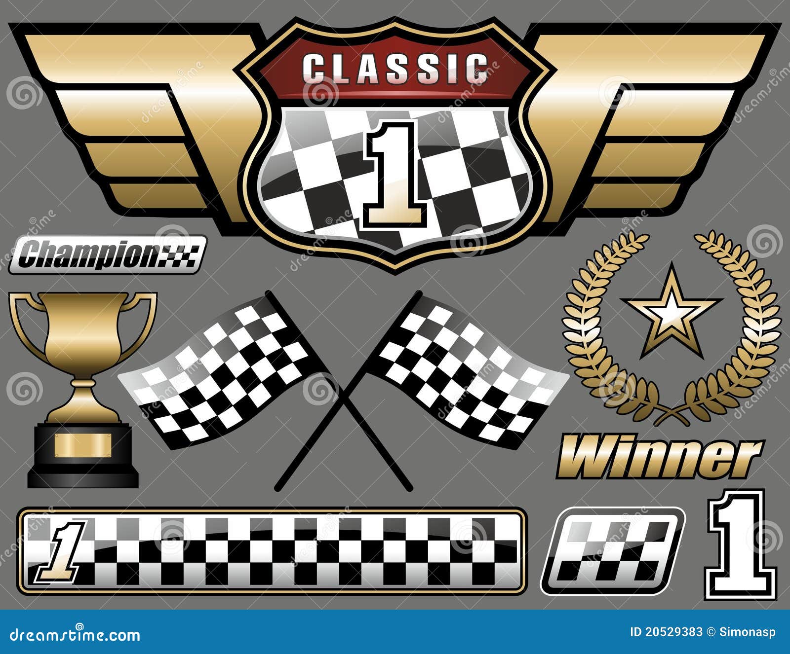 Winner stock vector. Illustration of speed, racing, flag - 20529383