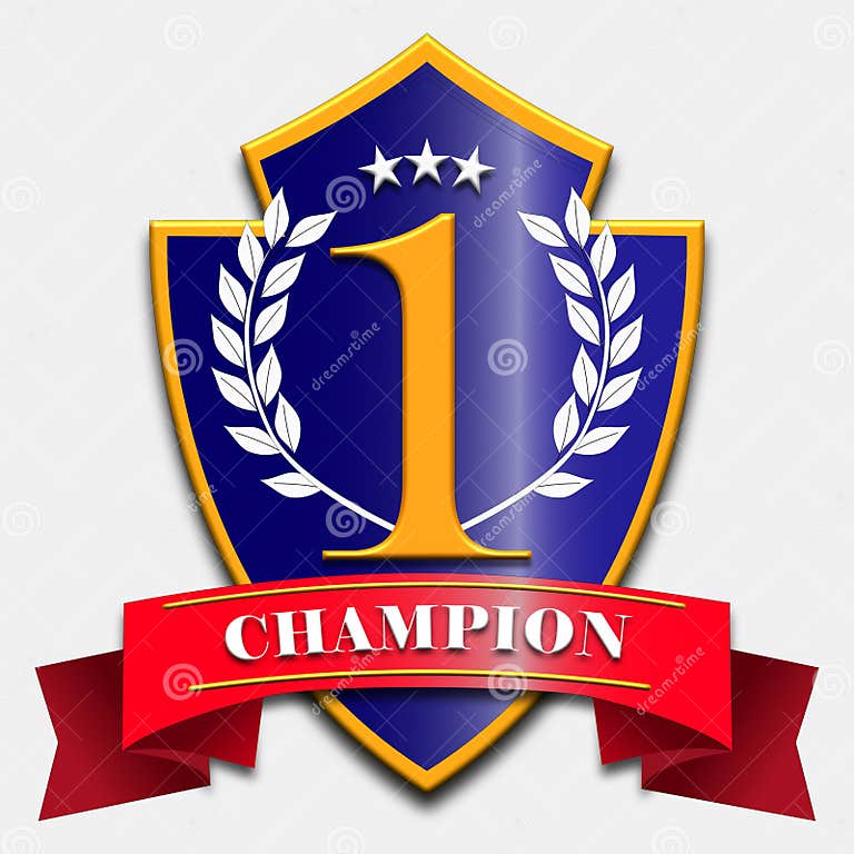 Winner Emblem Logo with Badge Background and Ribbon at the Bottom Stock ...