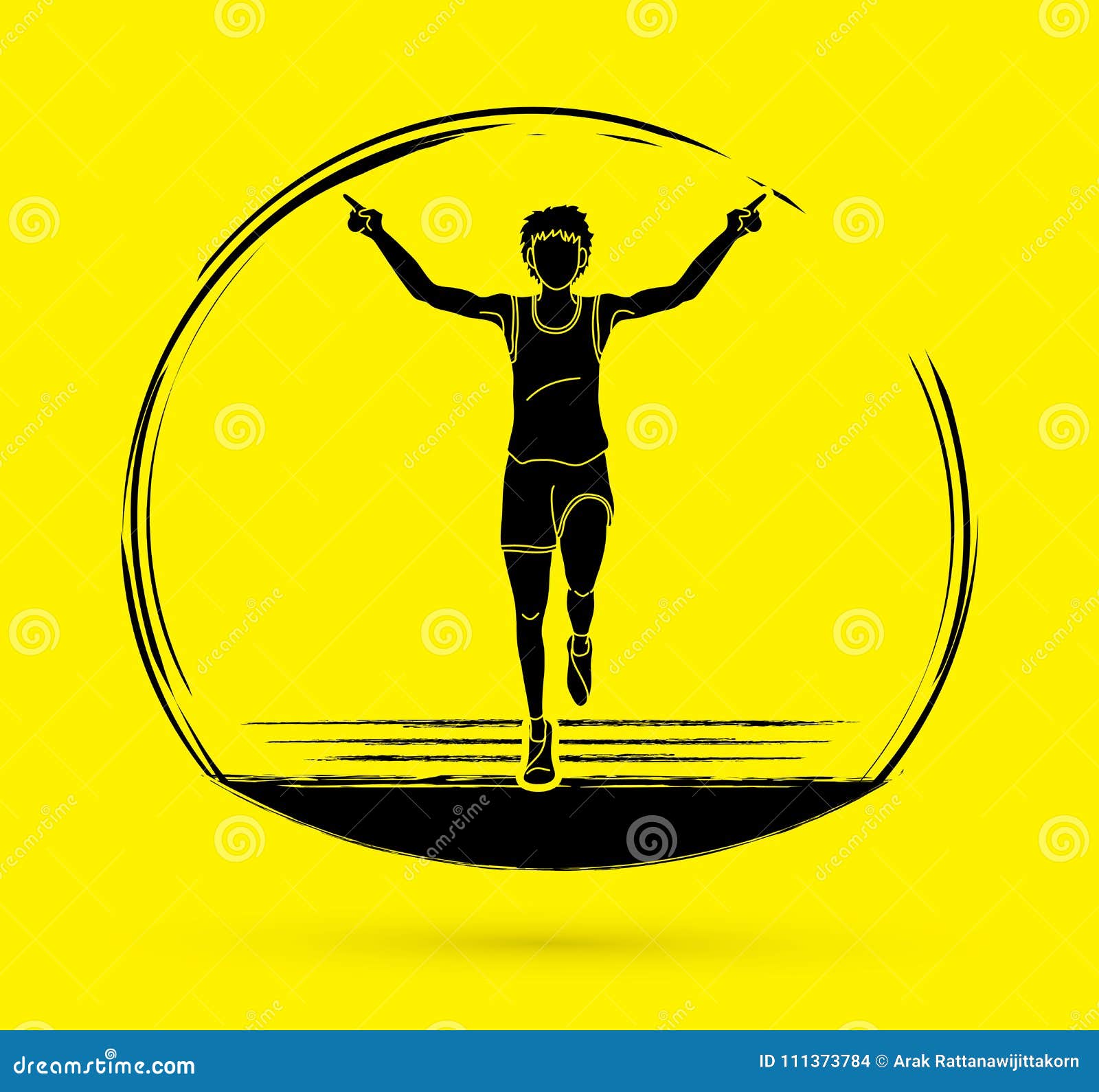 The Winner, Athlete Runner, Runner Running Graphic Vector Stock Vector ...