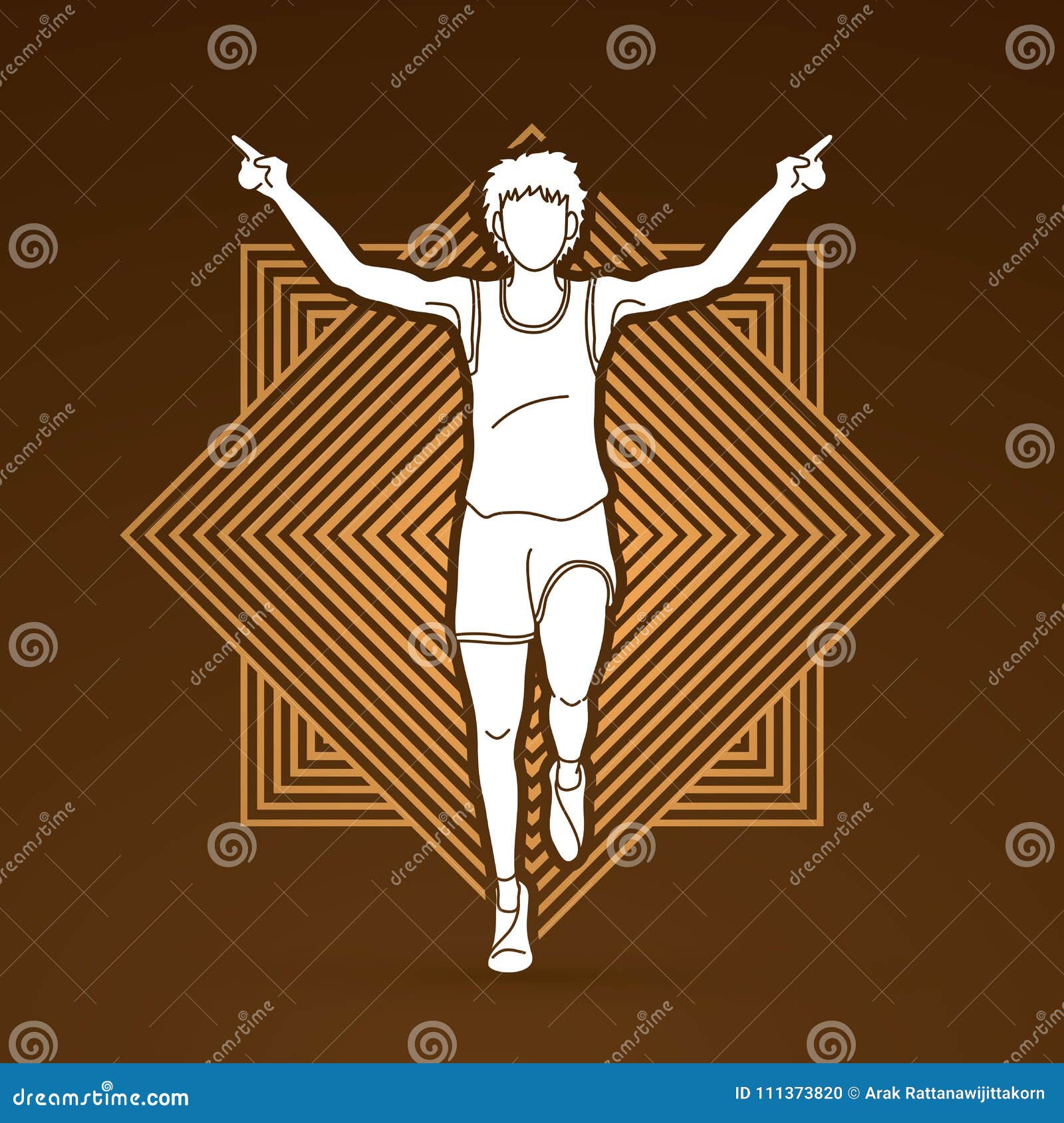 The Winner, Athlete Runner, Runner Running Graphic Vector Stock Vector ...