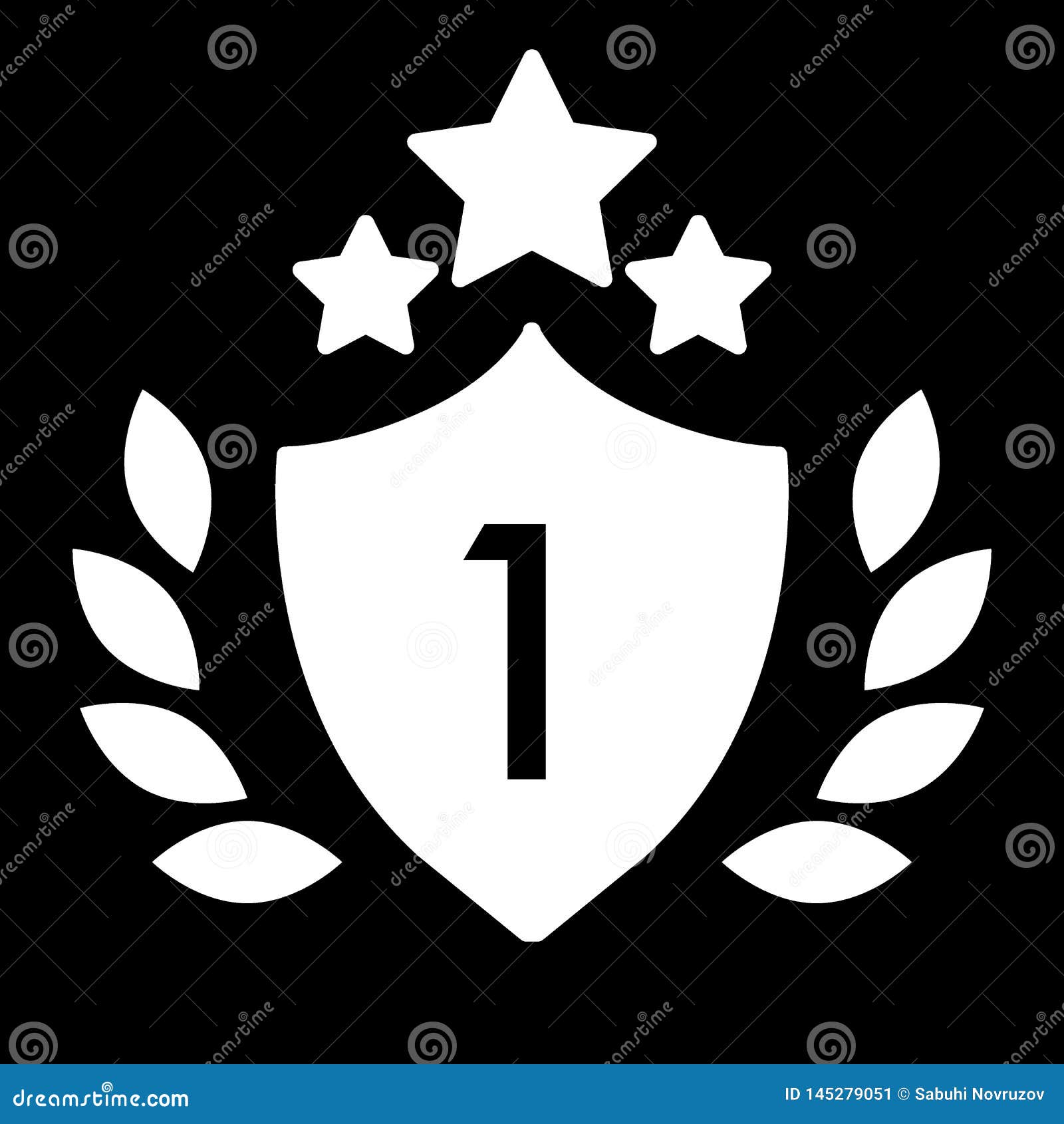 First Place Winner Award Solid Icon. Vector Illustration Isolated on ...