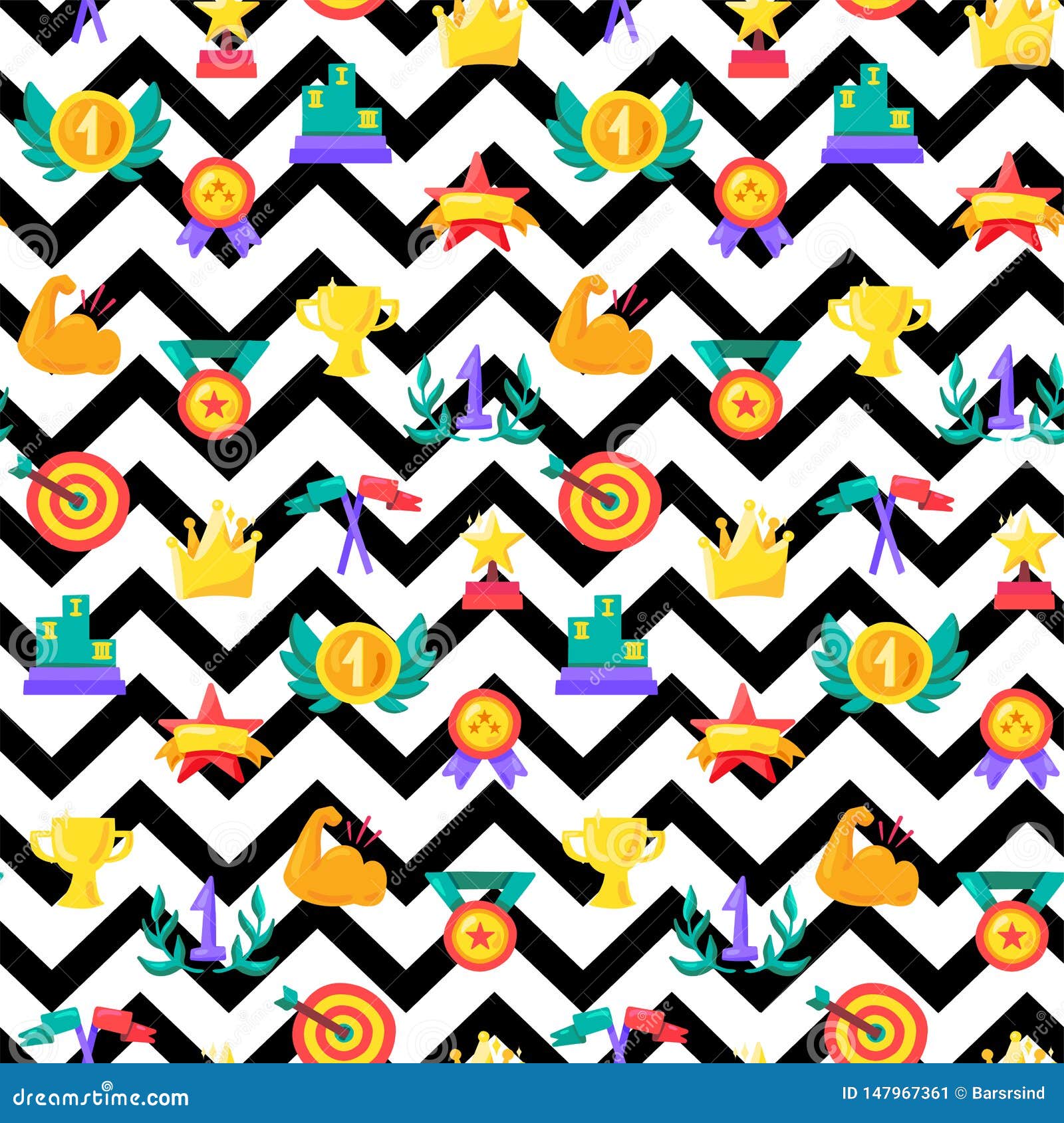 Winner Awards Seamless Vector Pattern Stock Vector - Illustration of ...