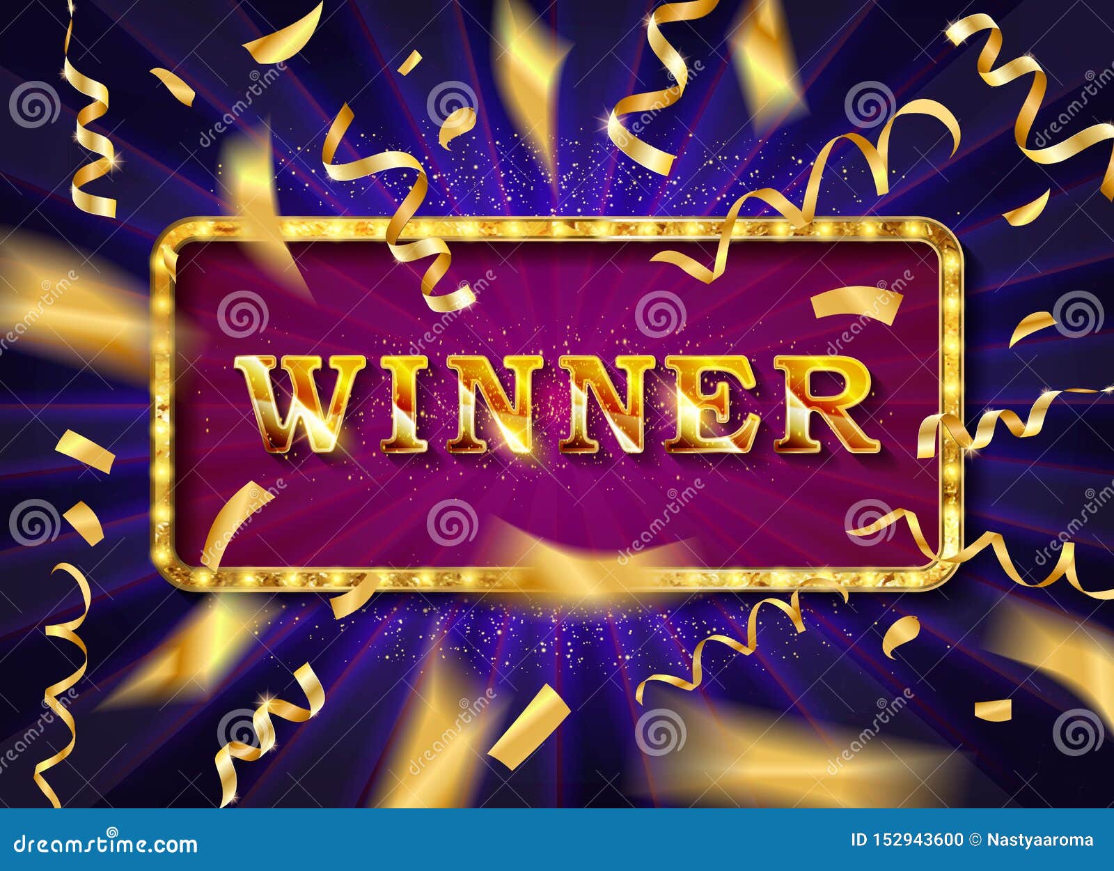 Winner Background with Color Gold Glitter Texture Stock Illustration ...