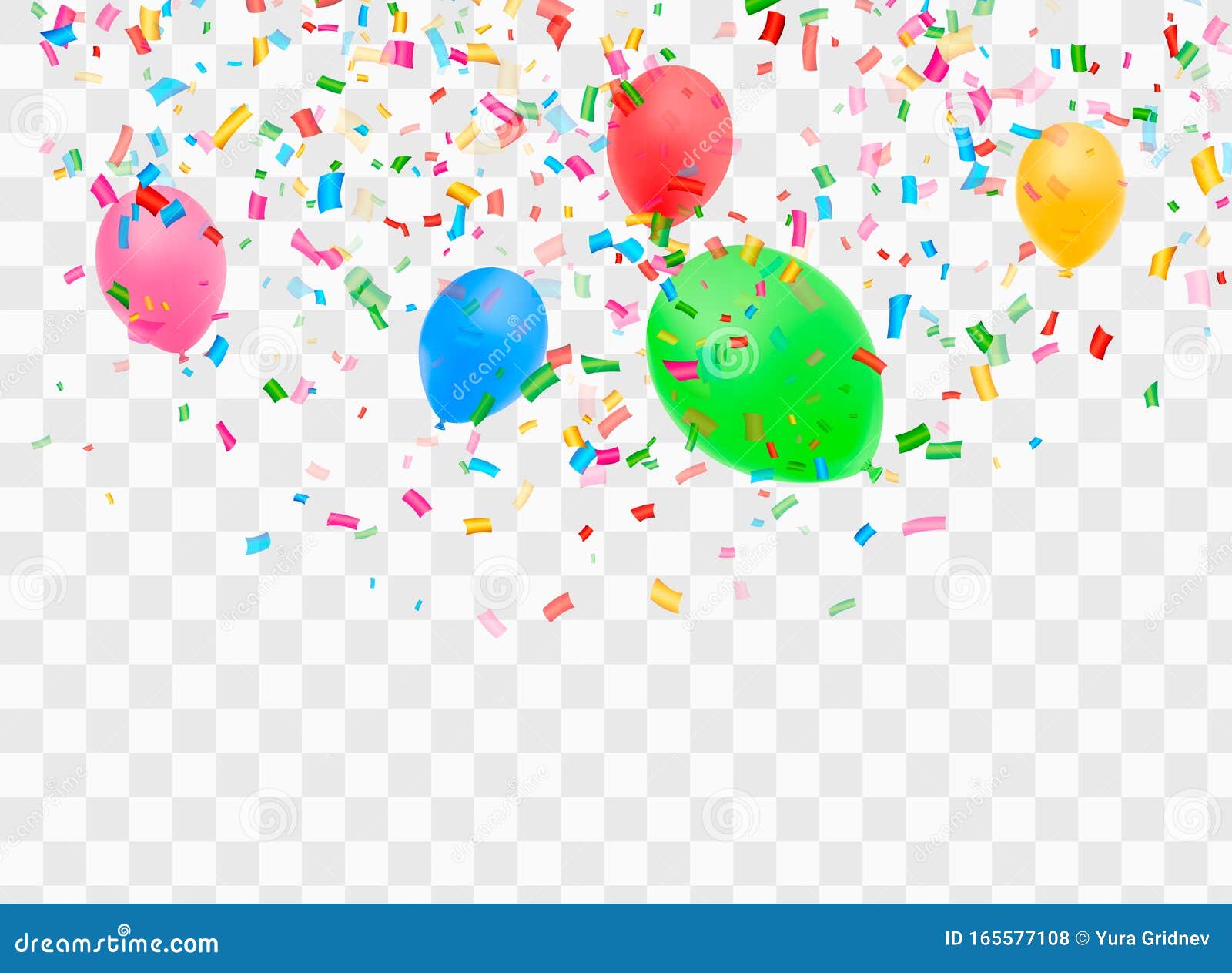 Winner Background with Confetti and Colorful Balloons. Vector Win ...