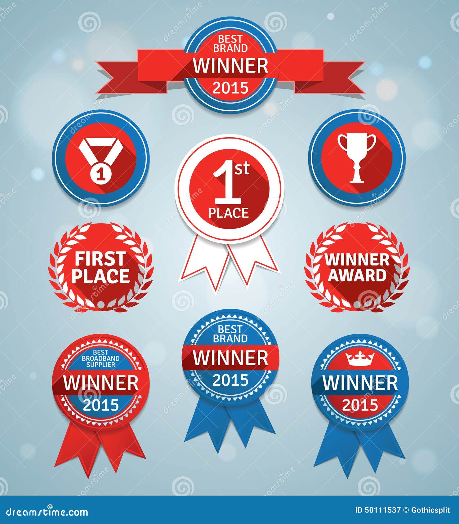 Winner badges and ribbons stock vector. Illustration of brand - 50111537