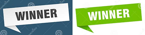 Winner Banner. Winner Speech Bubble Label Set Stock Vector ...