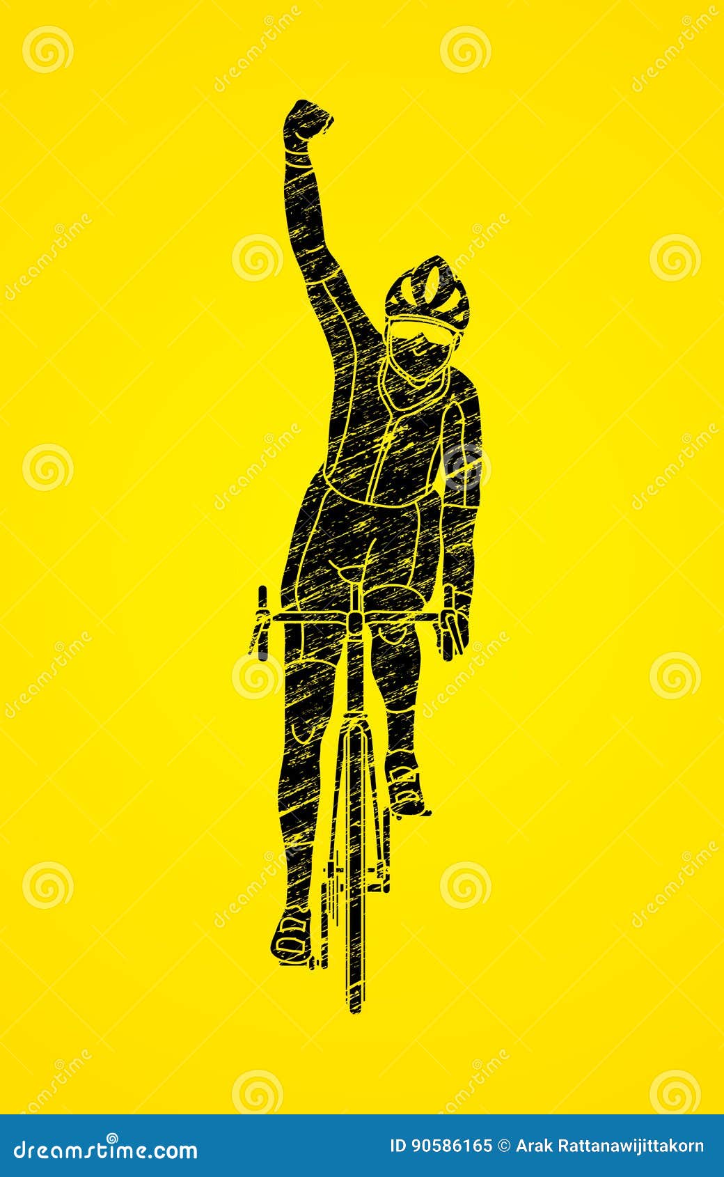 The Winner Bicycle Riding Front View Stock Vector - Illustration of ...