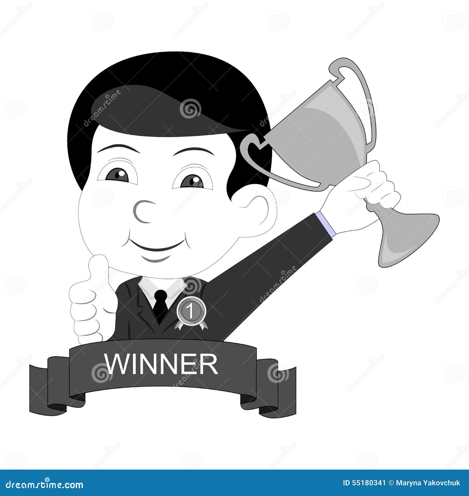 Winner black stock vector. Illustration of prize, success - 55180341