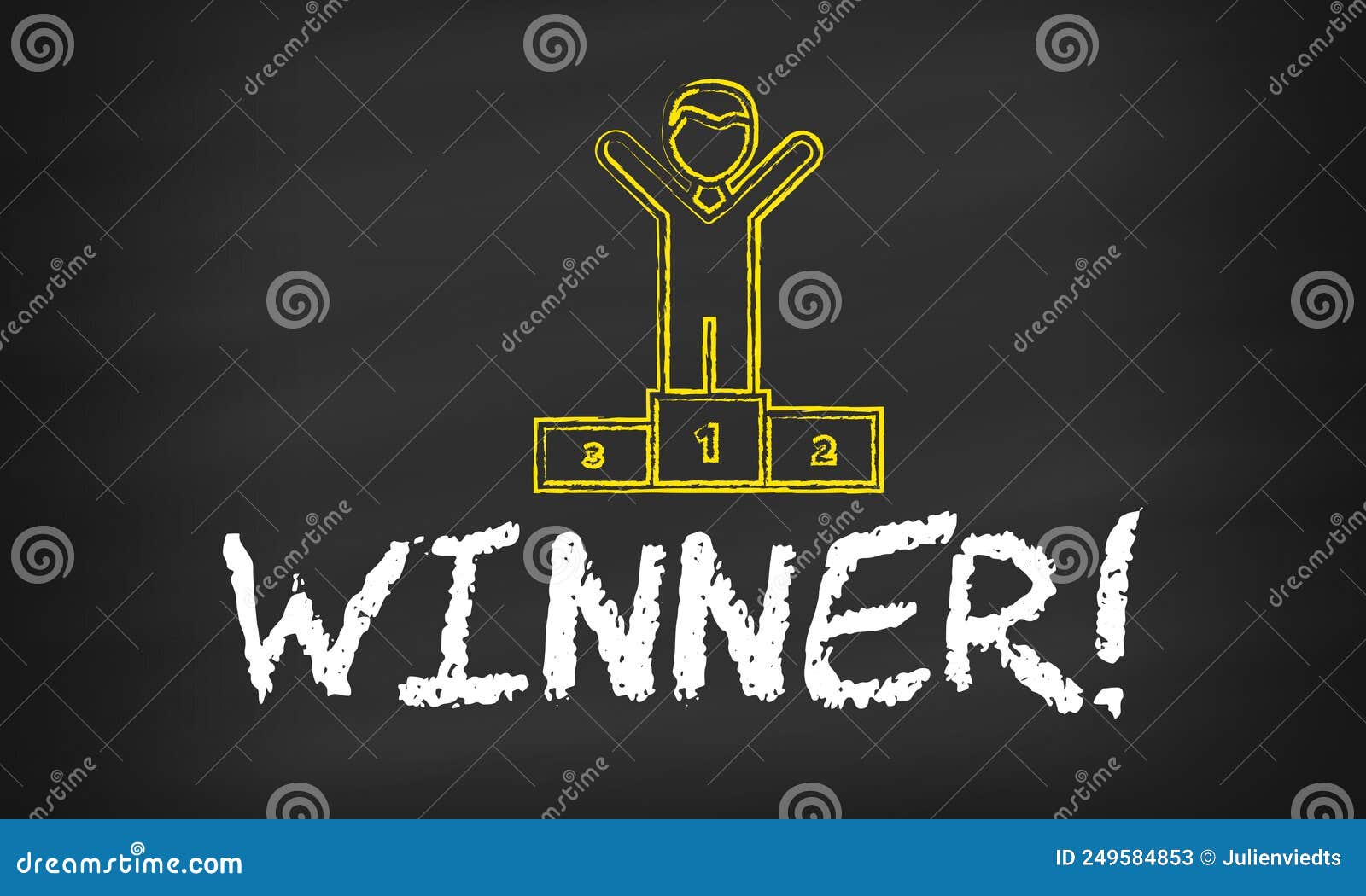 Winner on Blackboard. Chalk Sign Stock Illustration - Illustration of ...